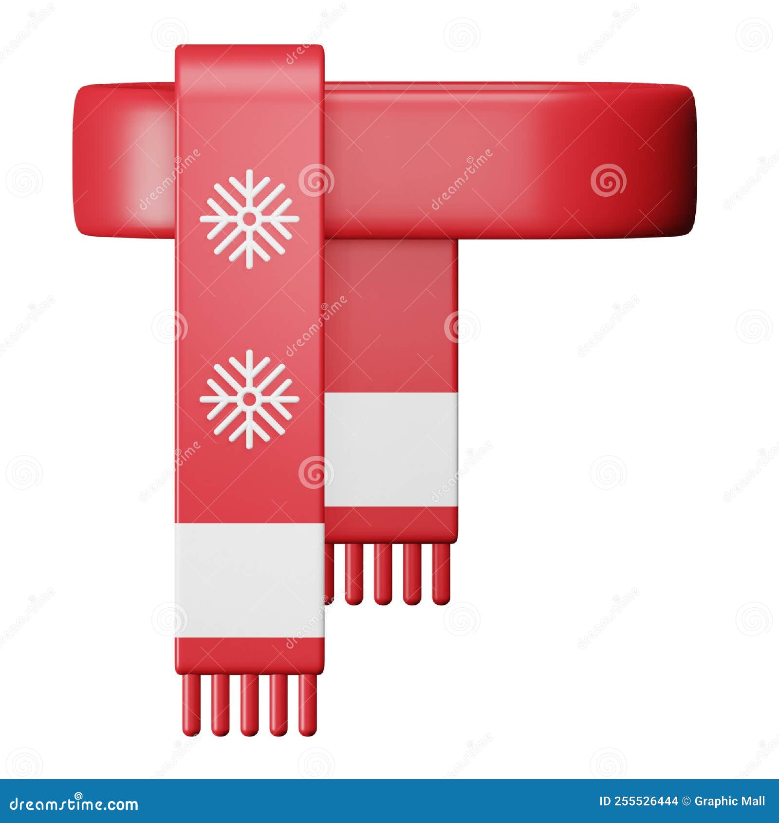 Christmas Scarf 3d Rendering Isometric Icon. Stock Vector ...