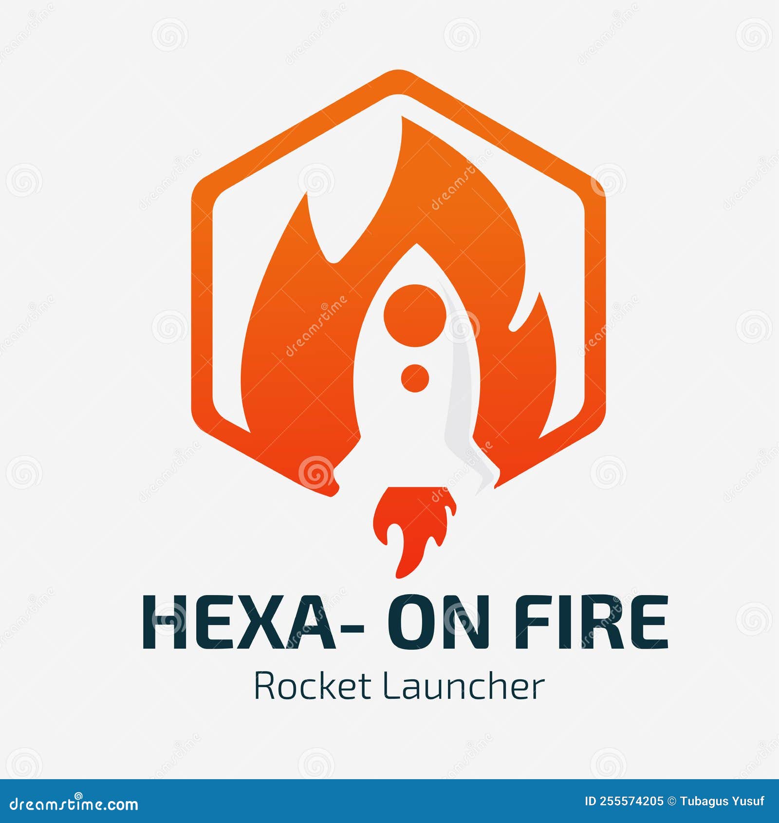HEXA-on FIRE Rocket Launcher Logo Vector Stock Vector - Illustration of logo, rocket: 255574205