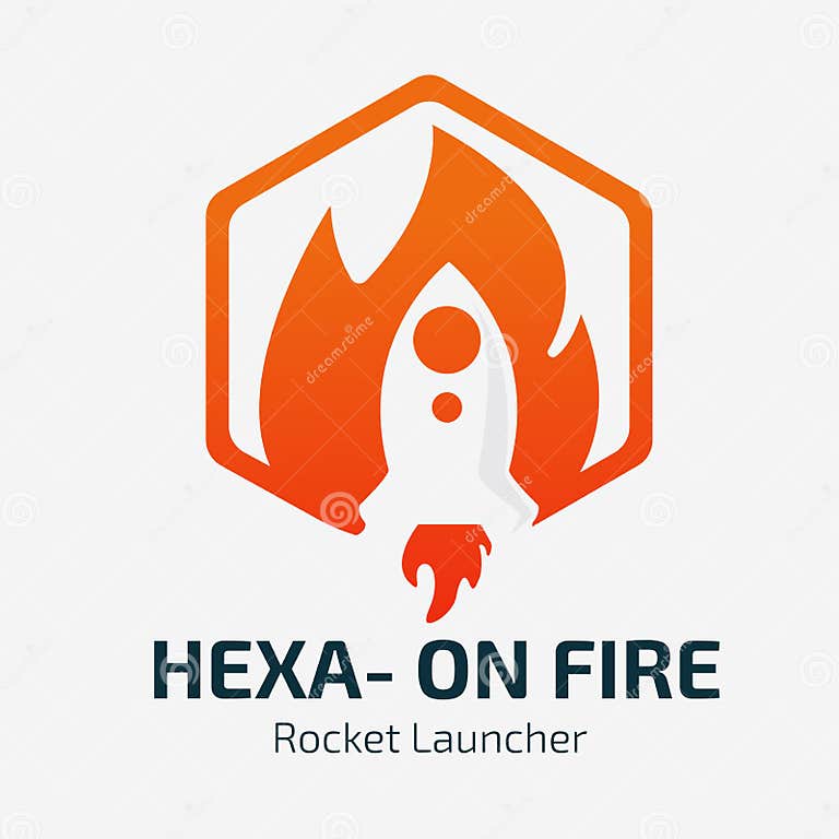 HEXA-on FIRE Rocket Launcher Logo Vector Stock Vector - Illustration of logo, rocket: 255574205
