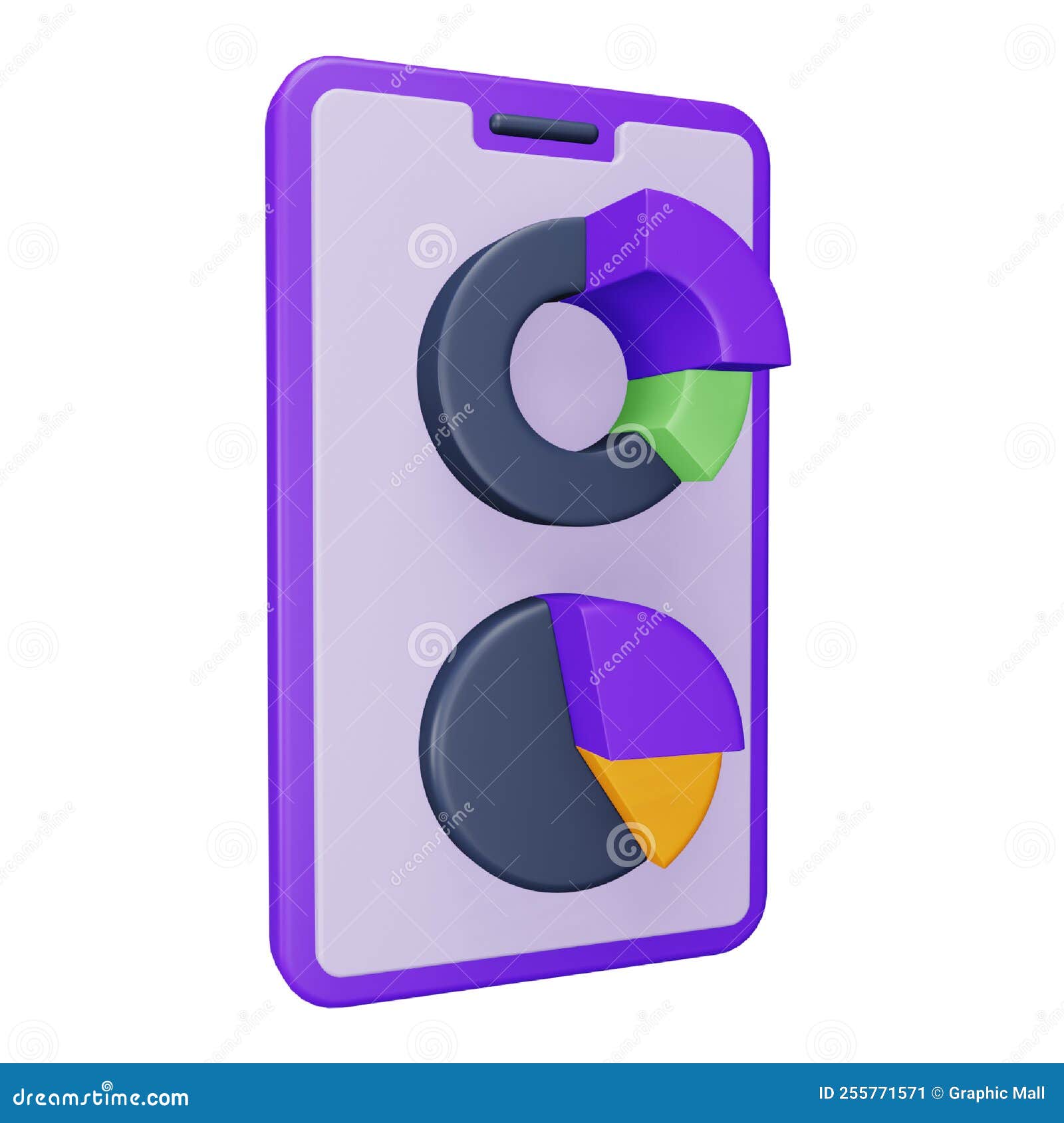 Mobile Data Analysis 3d Rendering Isometric Icon. Stock Vector ...