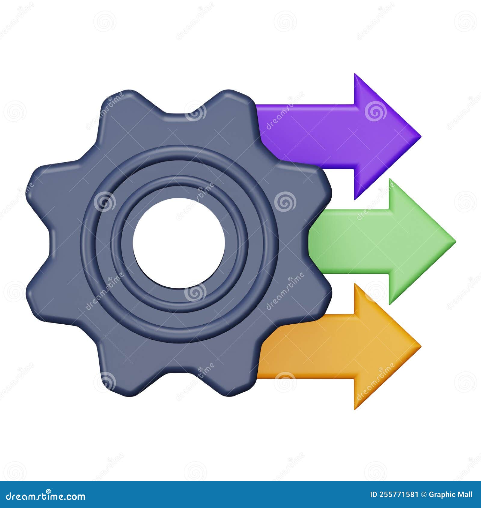 Processing 3d Rendering Isometric Icon. Stock Vector - Illustration of ...