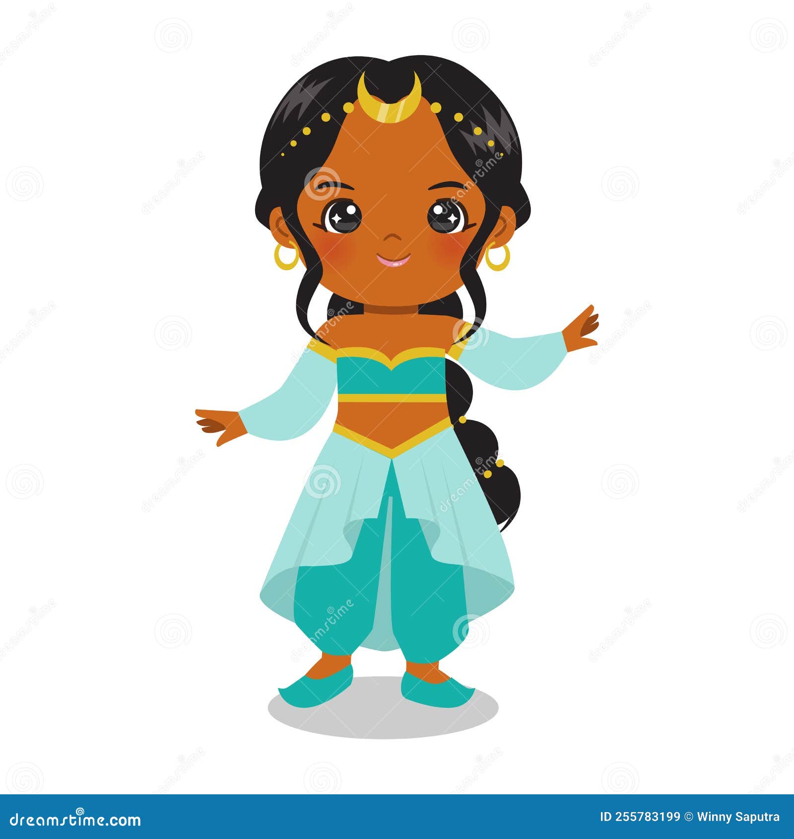 Cute Arabian Princess Costume Stock Vector - Illustration of middle ...