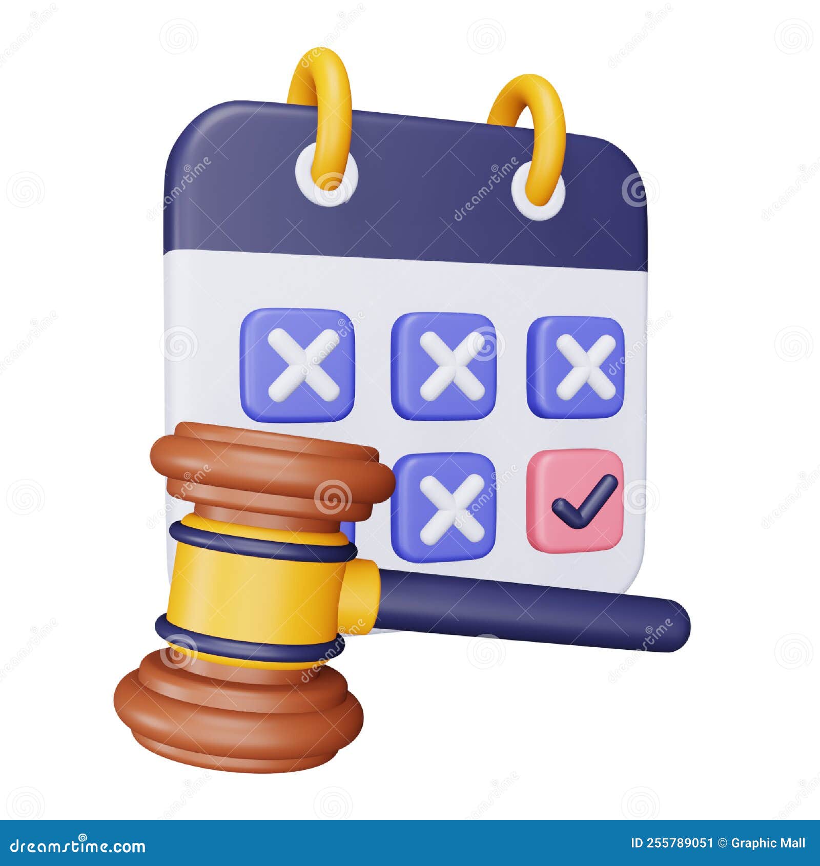 Bidding Date 3d Rendering Isometric Icon. Stock Vector - Illustration ...