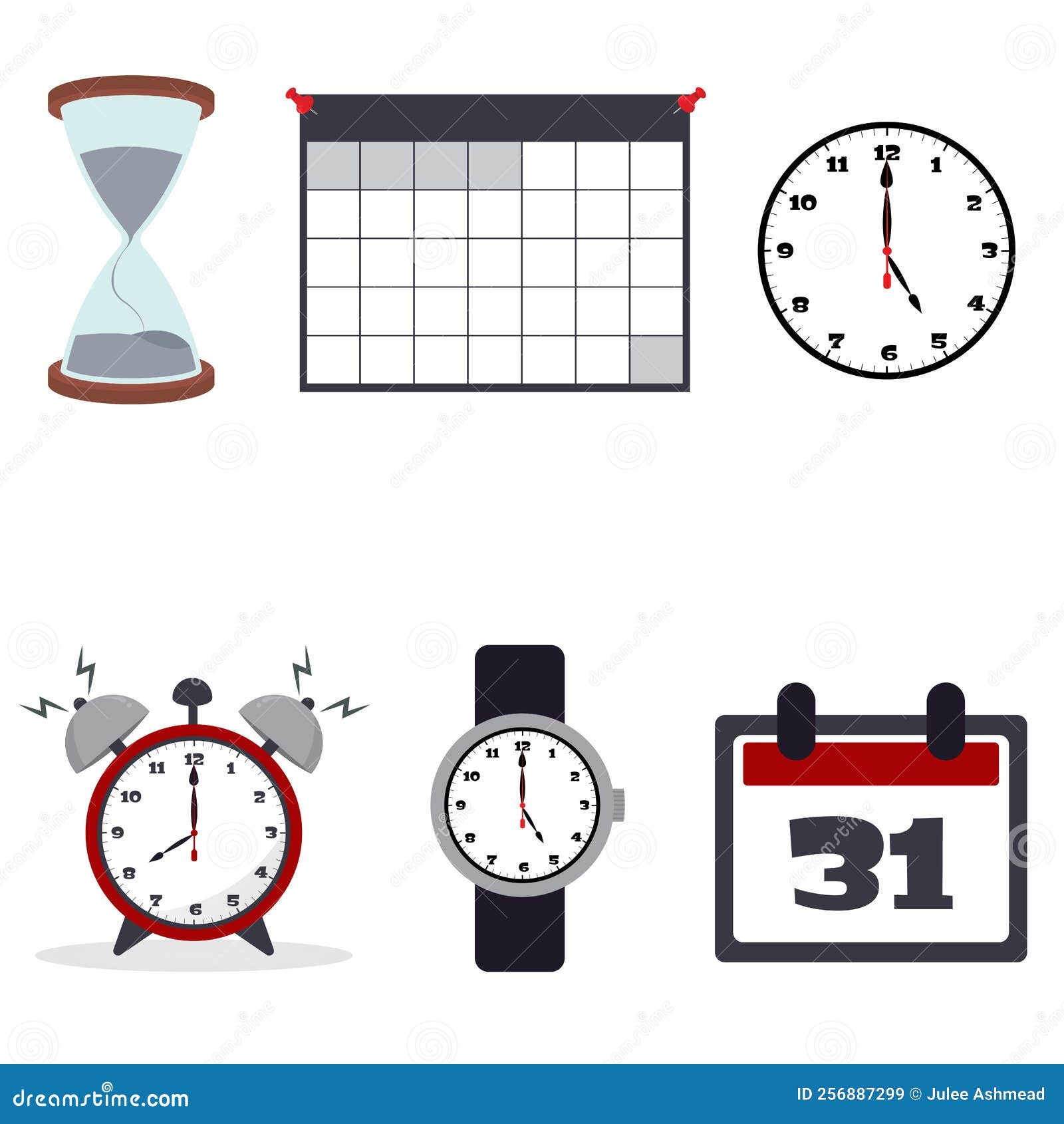 Isolated Time Themed Icon Graphic Set Stock Vector - Illustration of ...