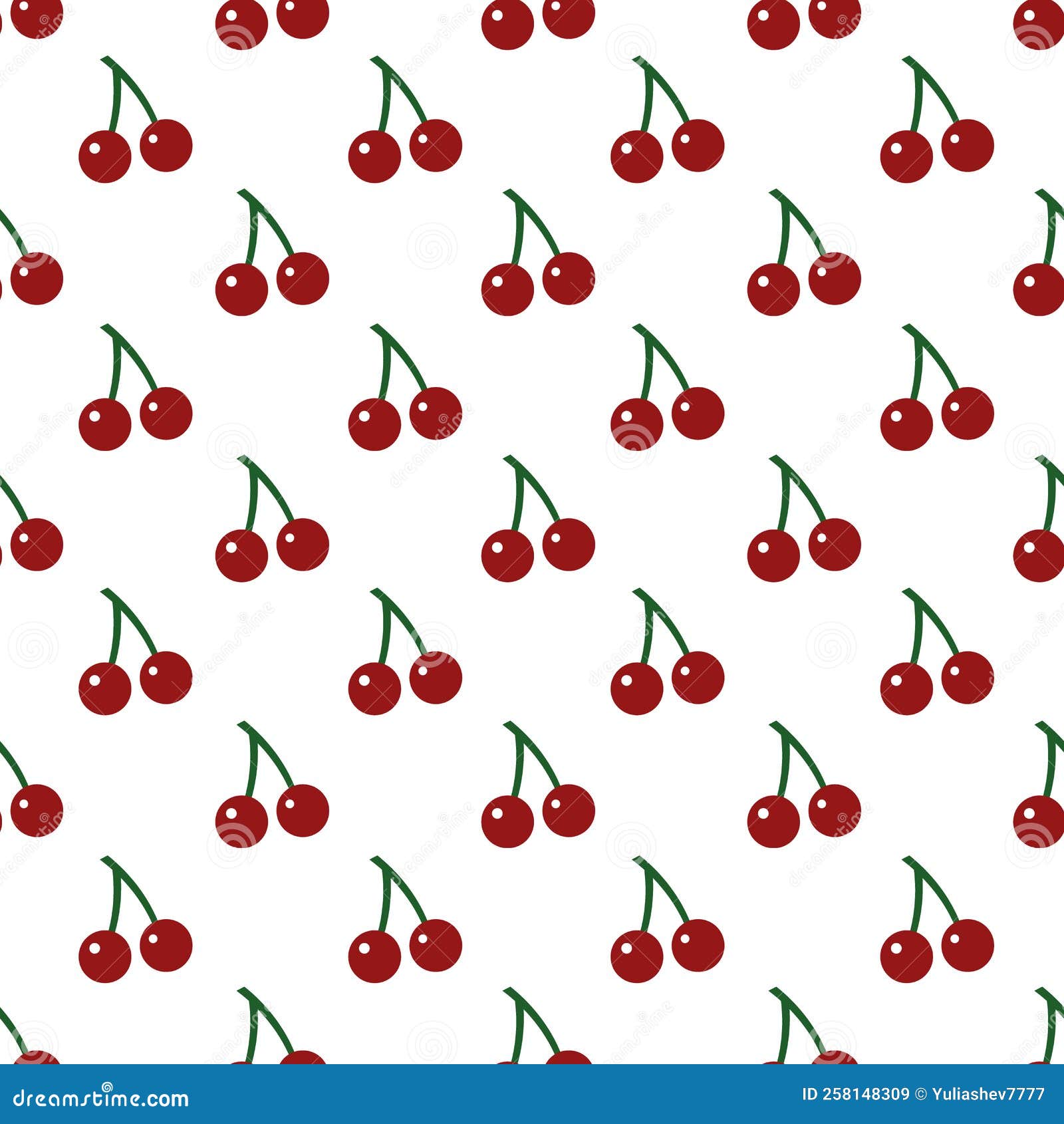 Cherry, Seamless Pattern, Vector. Stock Vector - Illustration of ...