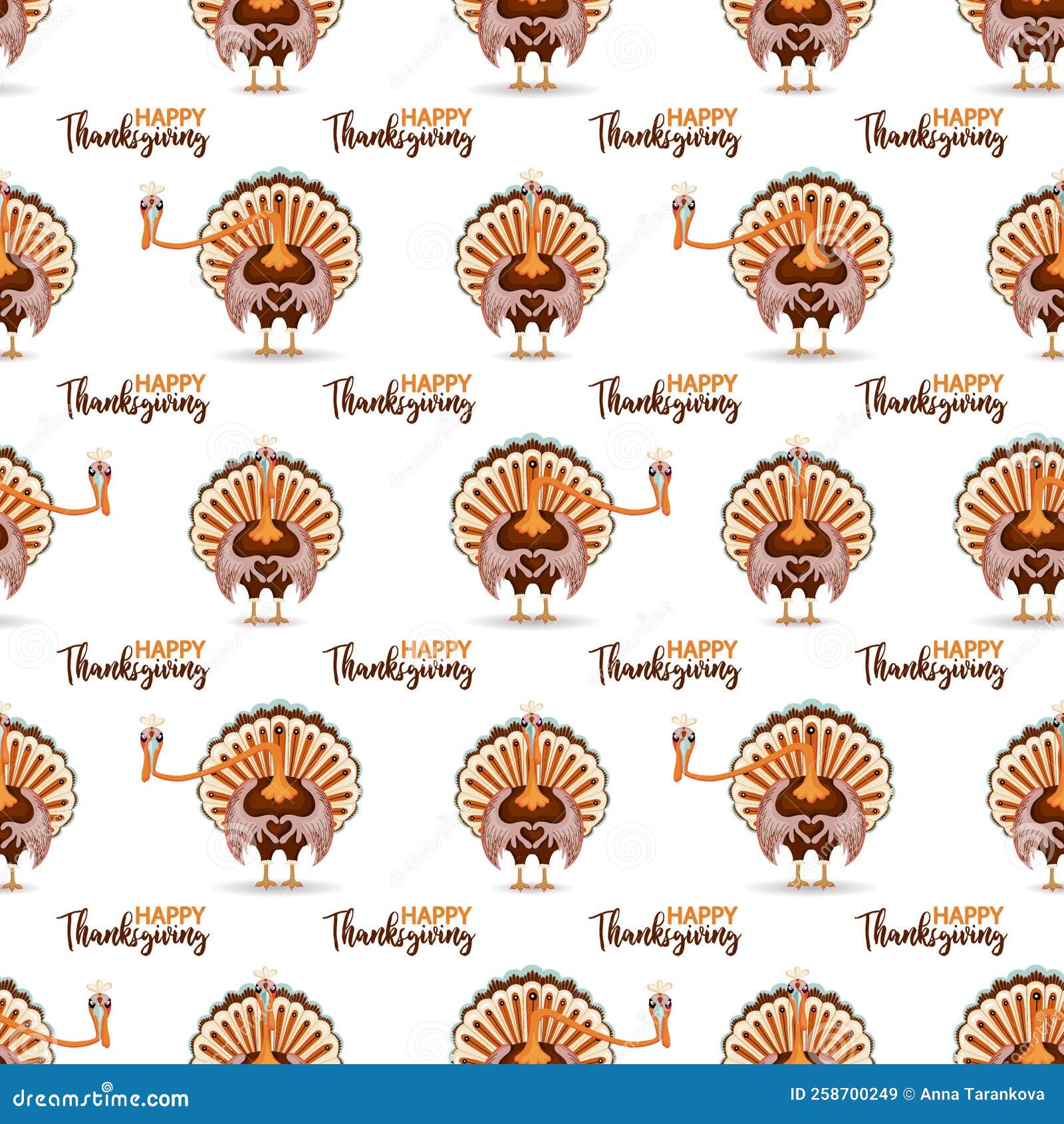 Thanksgiving Day Seamless Pattern. Thanksgiving Day Pattern with Turkey ...