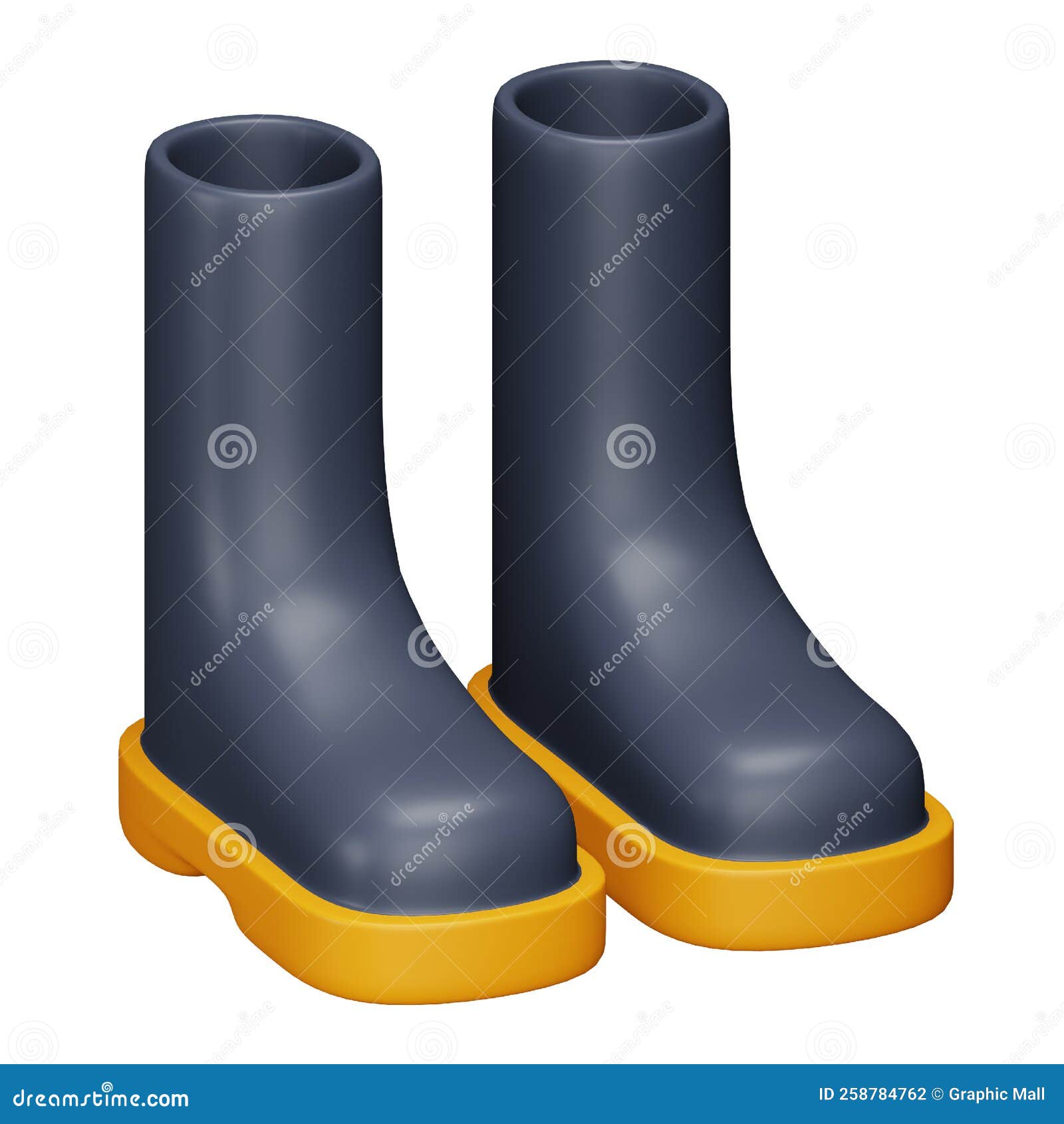 Farm Boots 3d Rendering Isometric Icon. Stock Vector - Illustration of ...