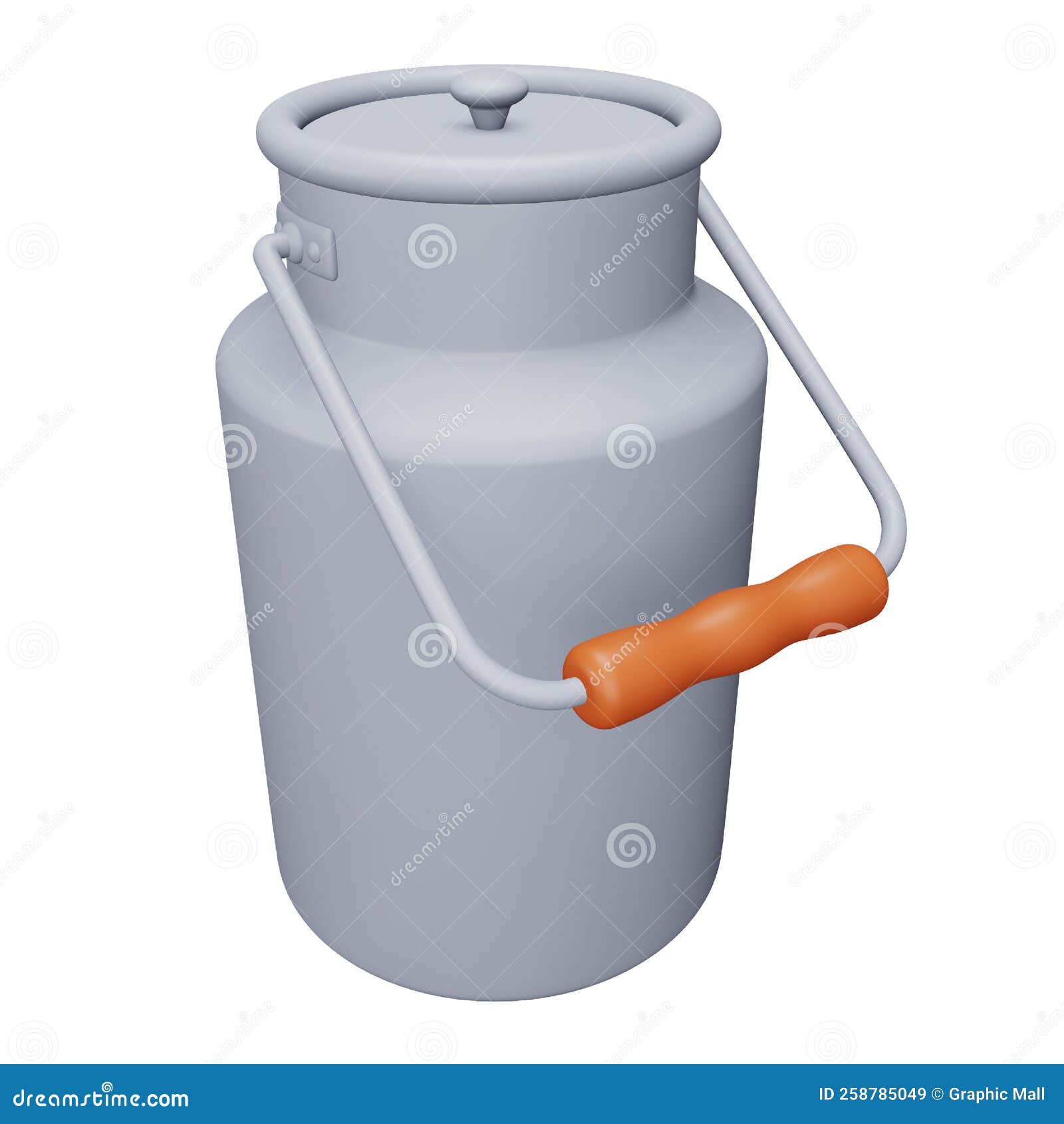 Milk Can 3d Rendering Isometric Icon. Stock Vector - Illustration of ...