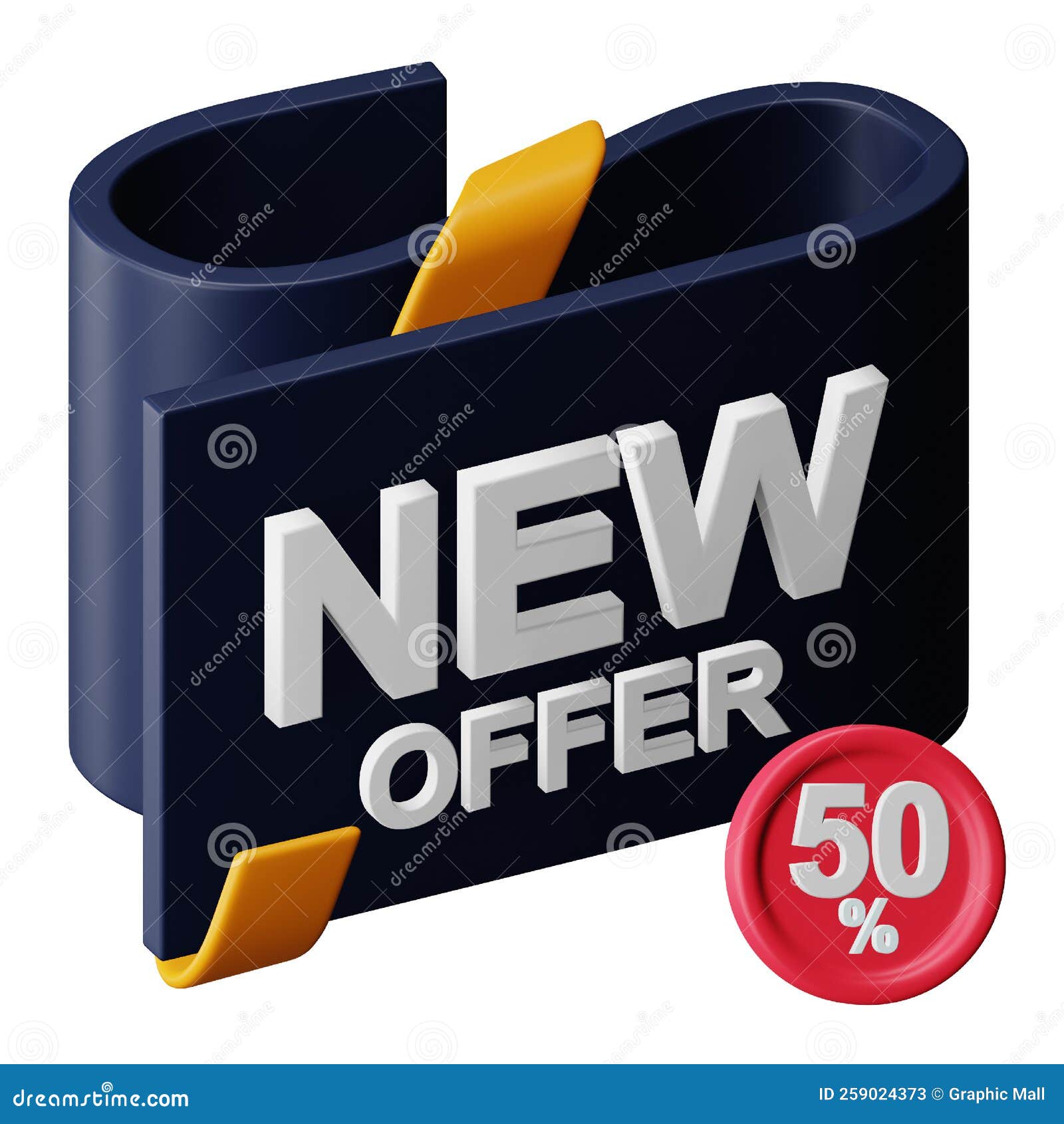 New Offer Discount 3d Rendering Isometric Icon. Stock Vector ...