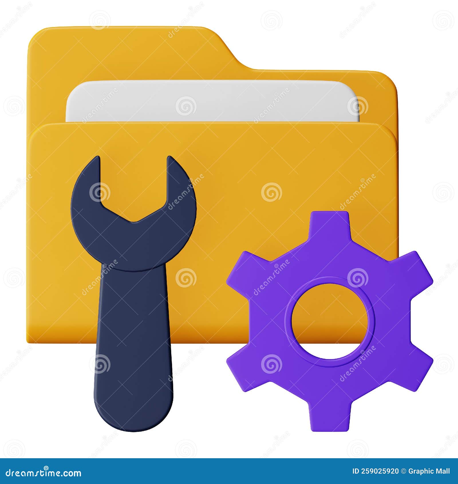 Folder Maintenance 3d Rendering Isometric Icon. Stock Vector ...