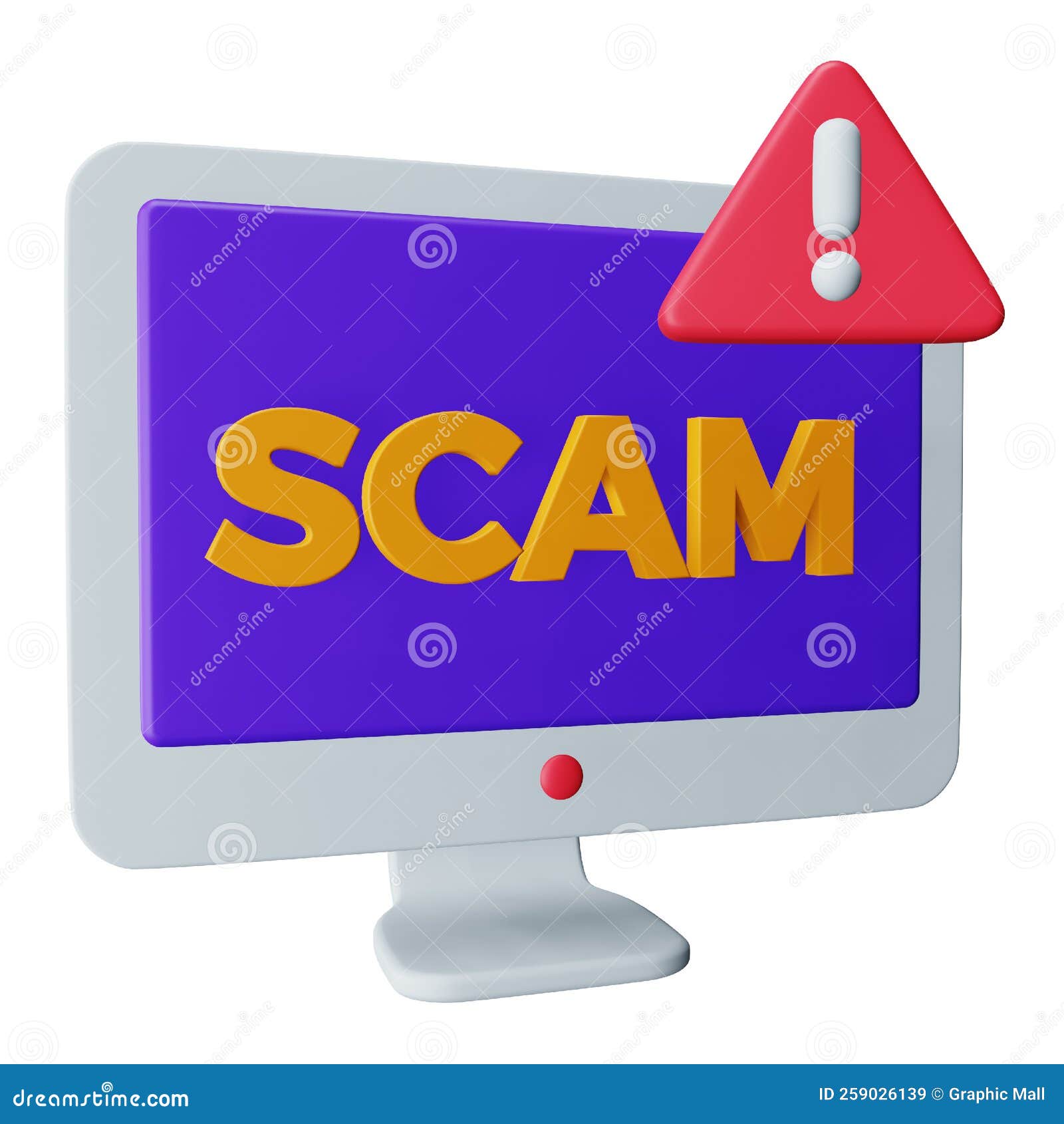 Online Scam 3d Rendering Isometric Icon. Stock Vector - Illustration of ...