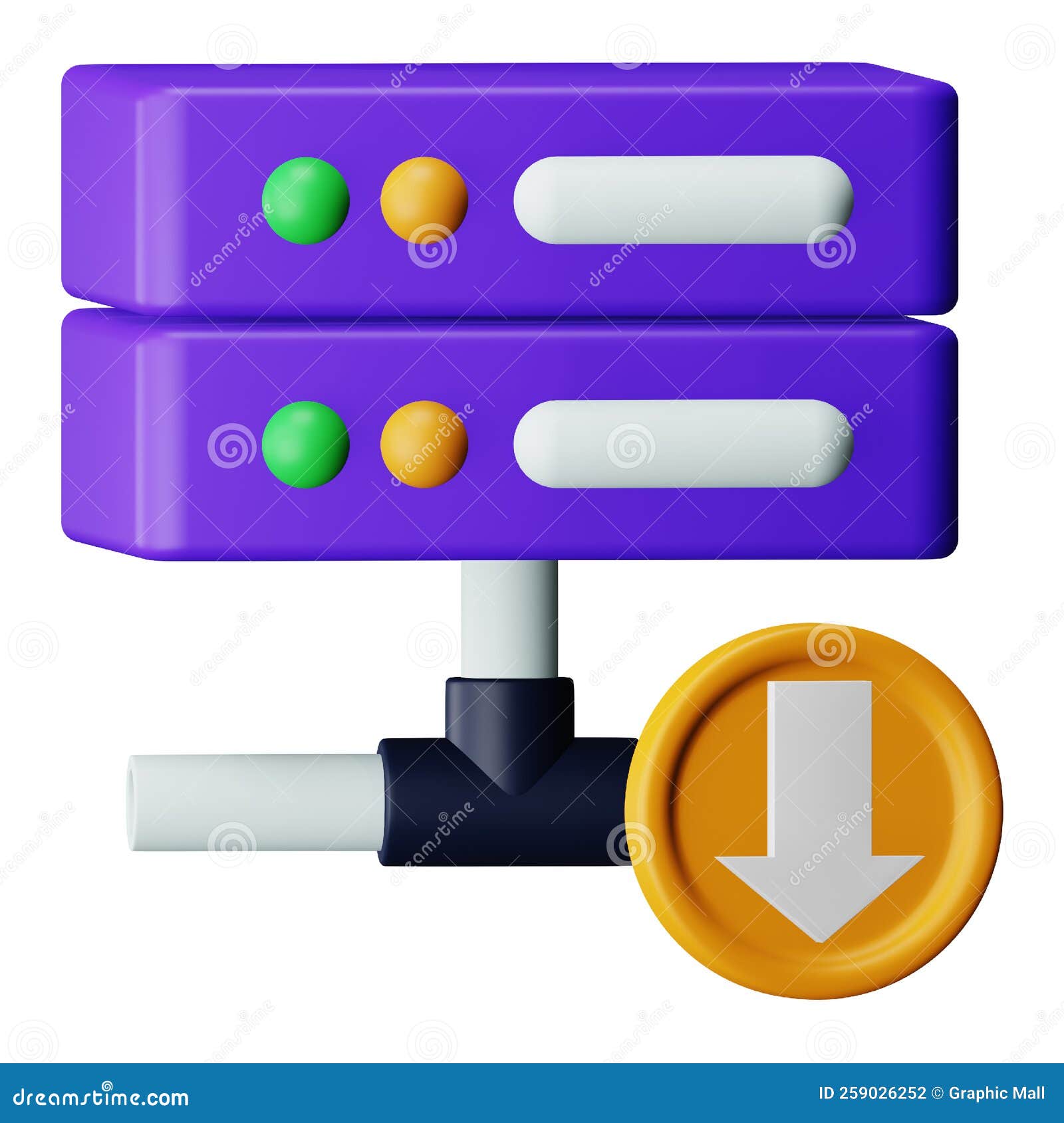 Server Down 3d Rendering Isometric Icon. Stock Illustration ...