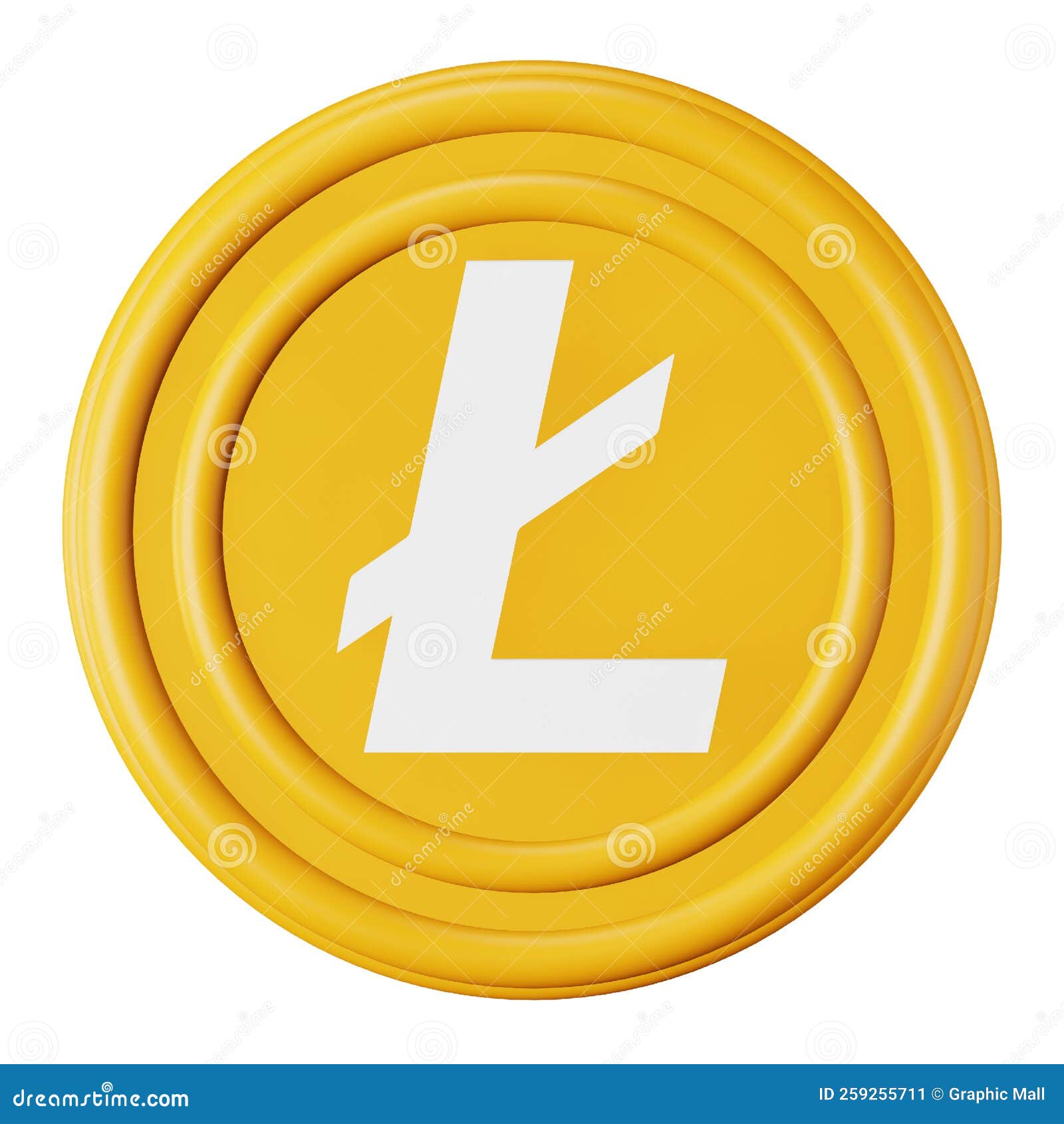 Litecoin LTC 3d Rendering Isometric Icon. Stock Vector - Illustration ...