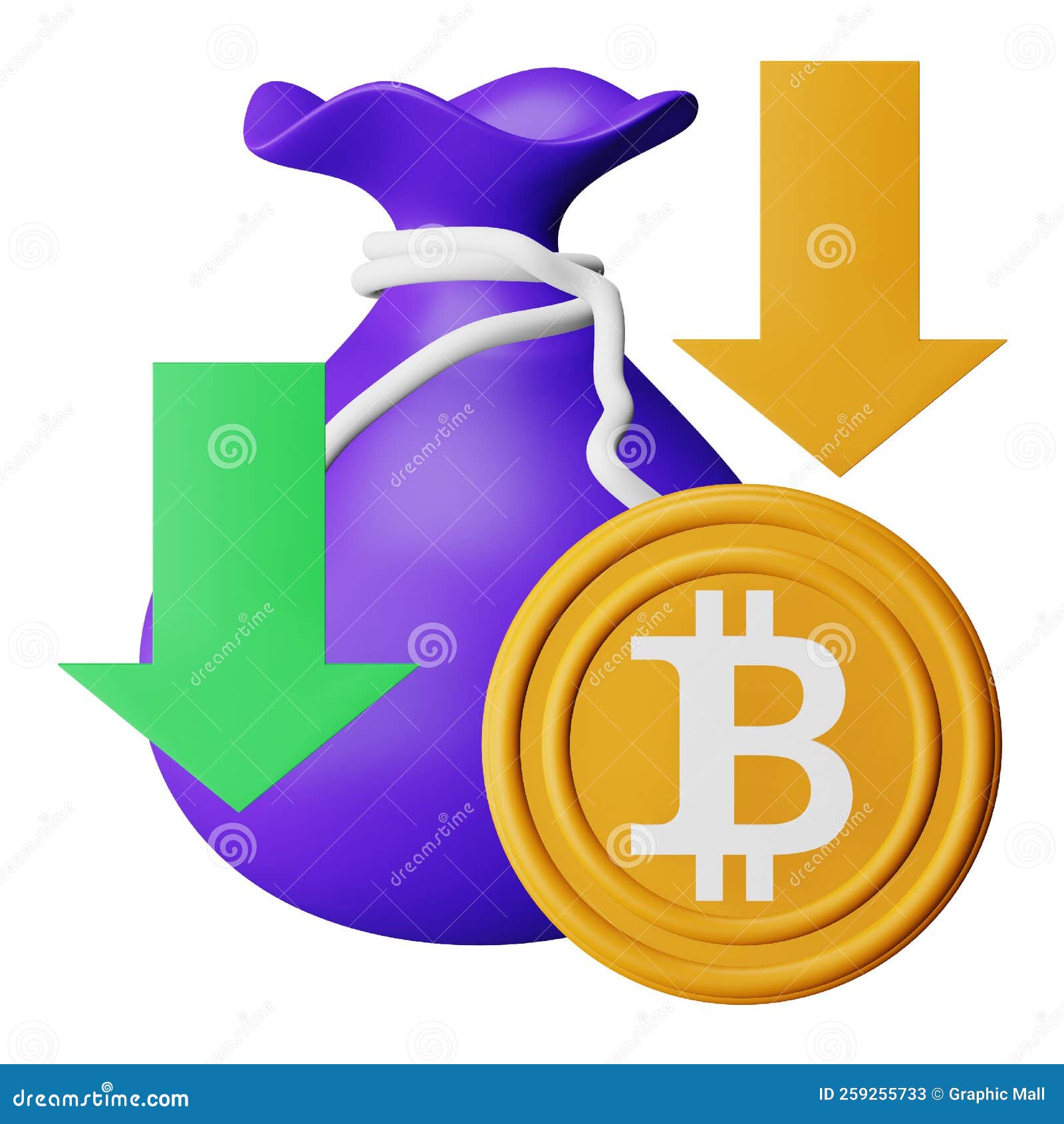 Losing Money 3d Rendering Isometric Icon. Stock Vector - Illustration ...