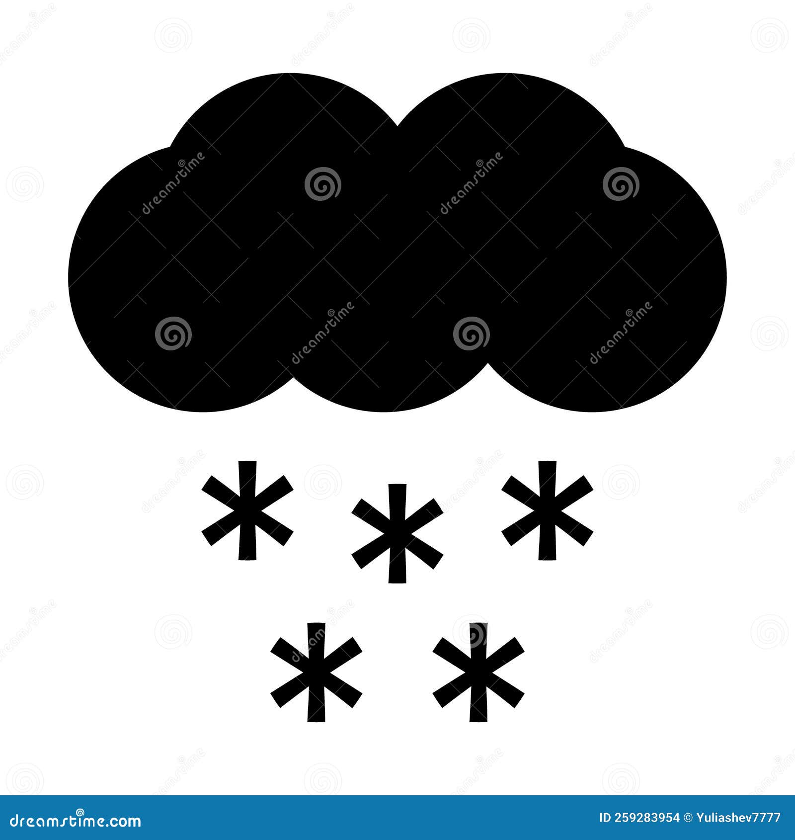 Snow, vector icon. stock vector. Illustration of object - 259283954