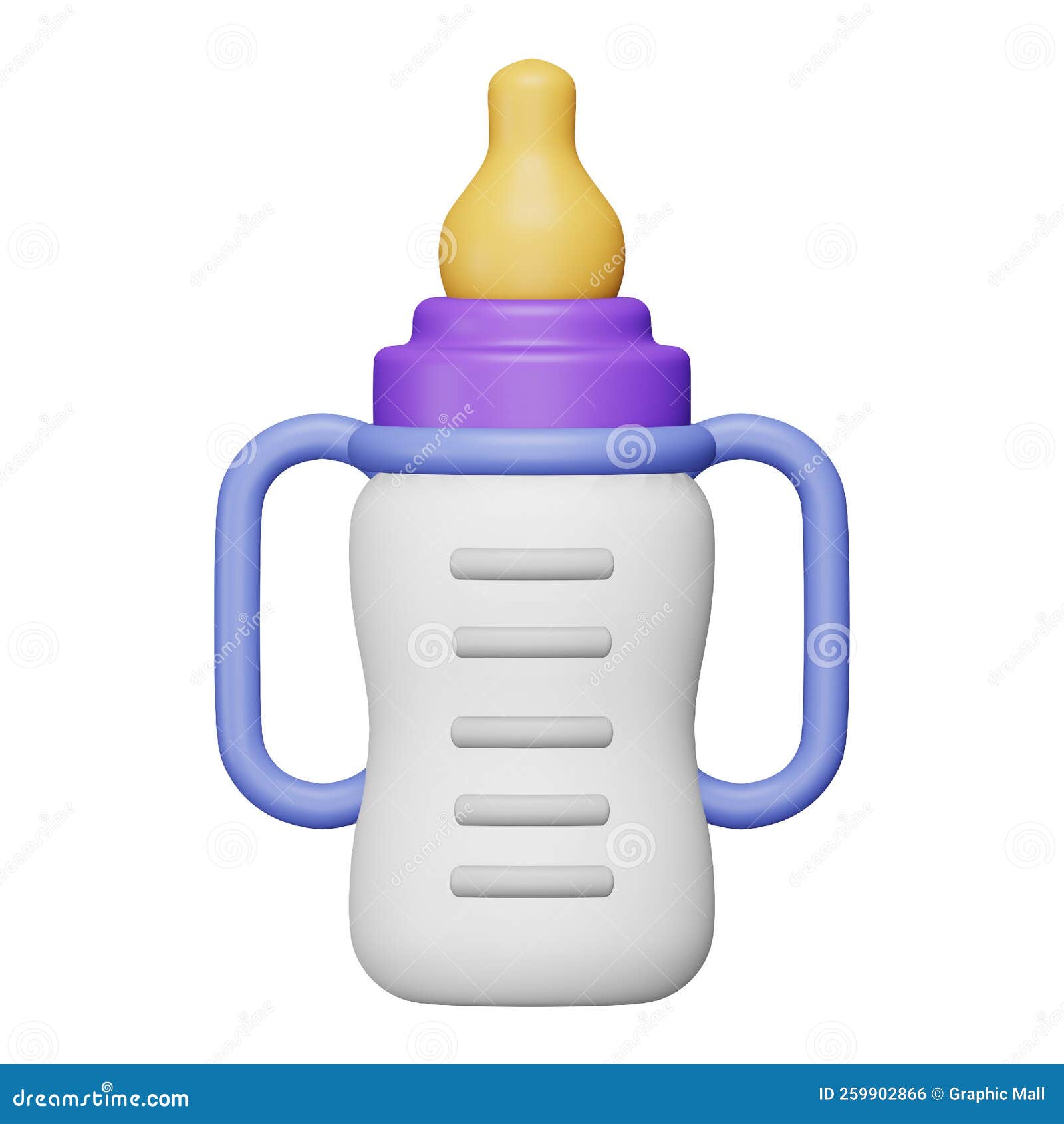 Baby Bottle 3d Rendering Isometric Icon. Stock Vector - Illustration of uploading, feeding ...