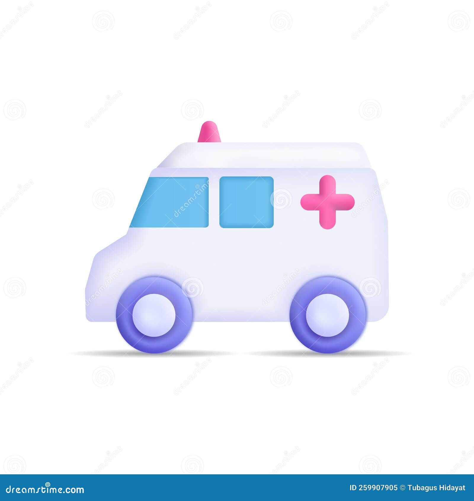 White Ambulance Car, Medical Van. Emergency Concept. 3d Vector Icon ...