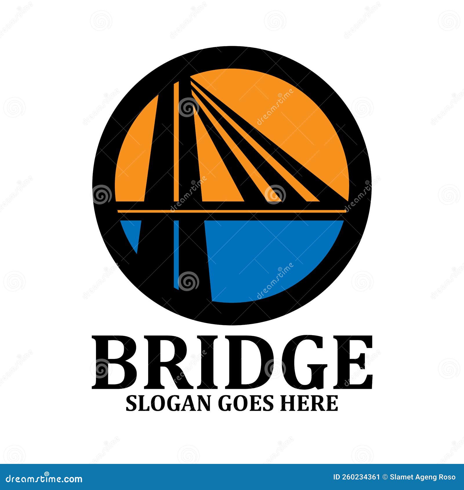 Illustration of Bridge Design Logo Vector. Stock Vector - Illustration ...