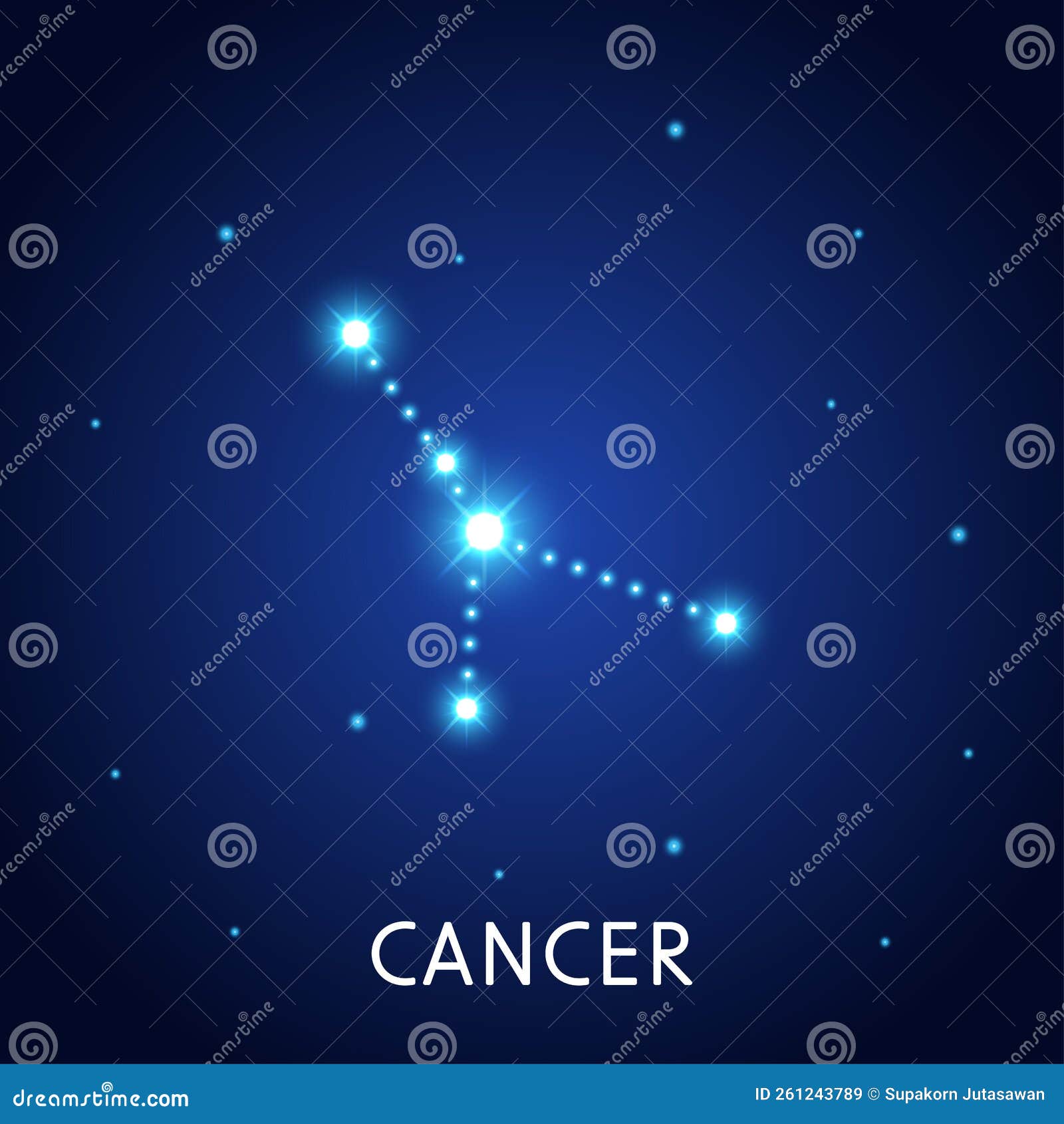 Astrological Zodiac Cancer. 12 Zodiac Symbol Stock Illustration ...