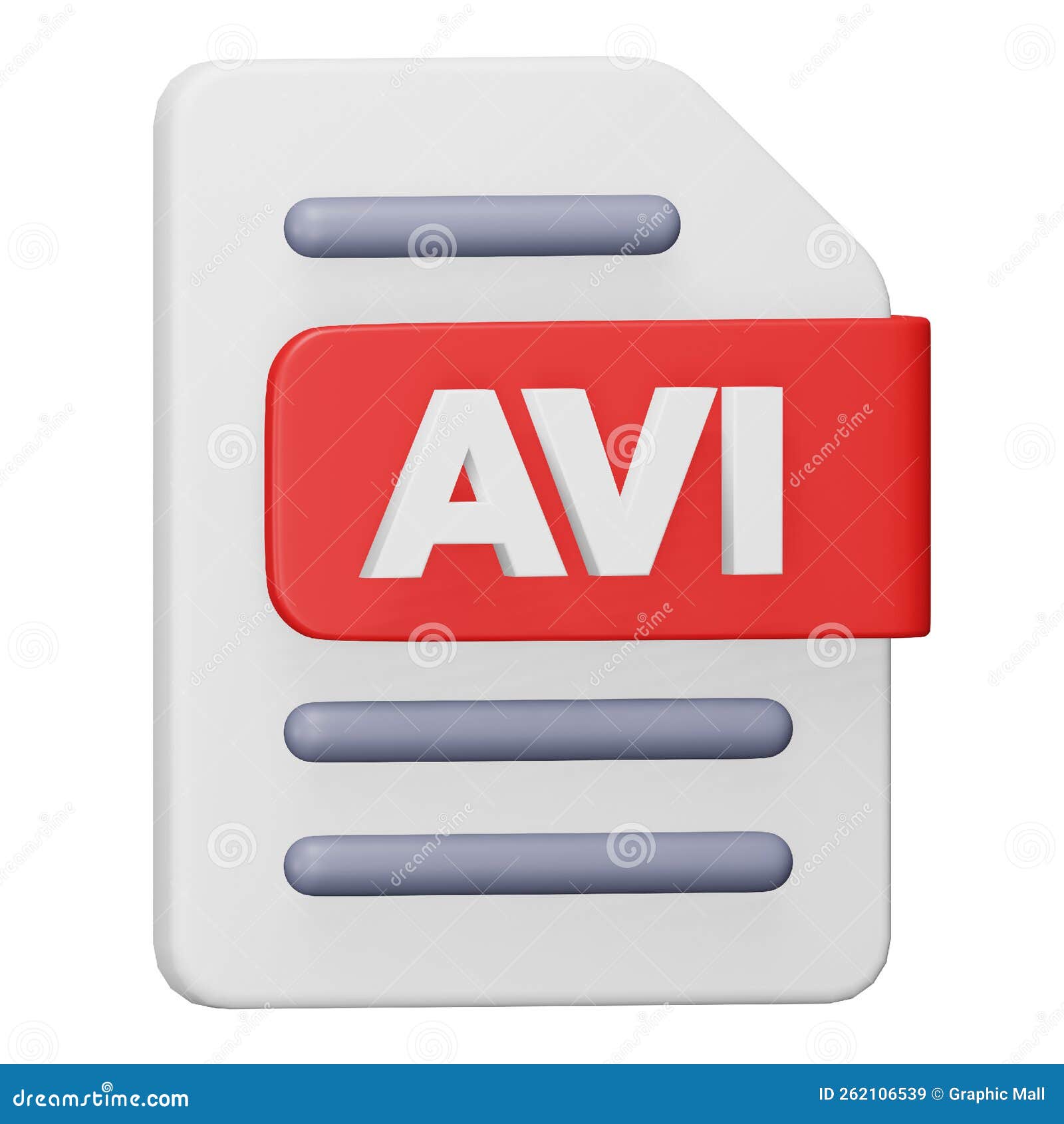 Avi File Format 3d Rendering Isometric Icon. Stock Vector ...