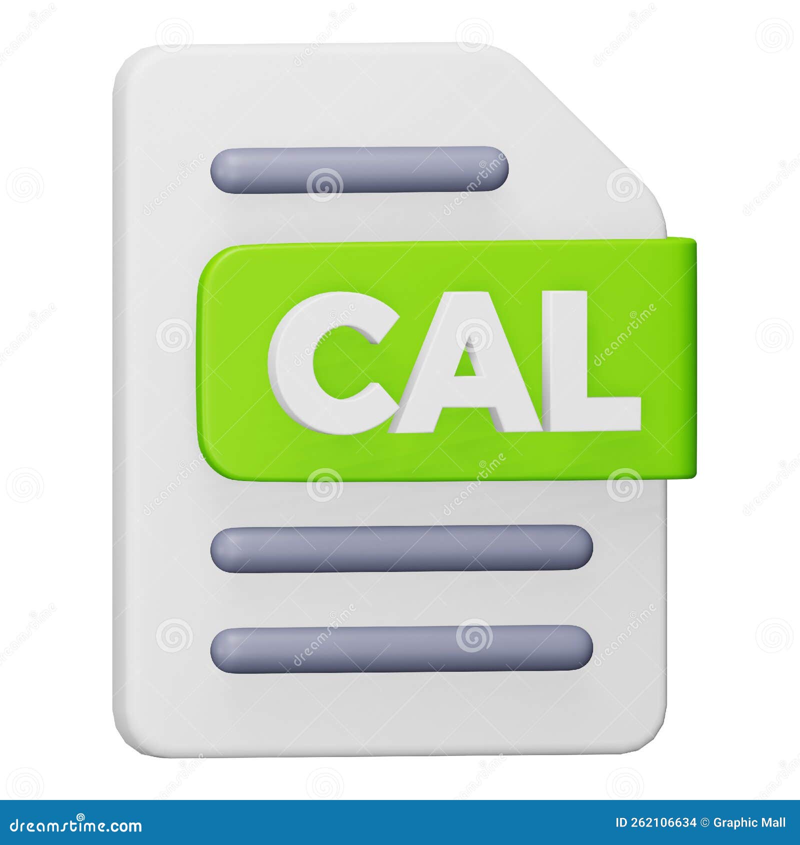 Cal File Format 3d Rendering Isometric Icon. Stock Vector ...