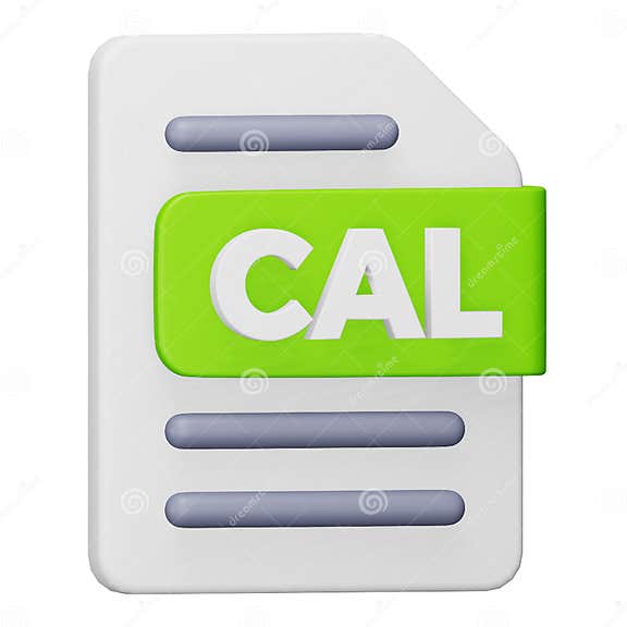 Cal File Format 3d Rendering Isometric Icon. Stock Vector ...
