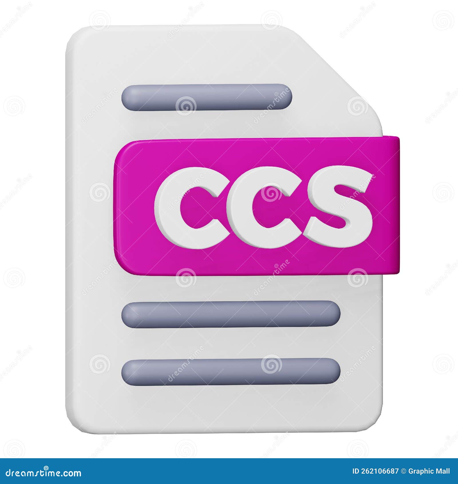 Ccs File Format 3d Rendering Isometric Icon. Stock Vector ...