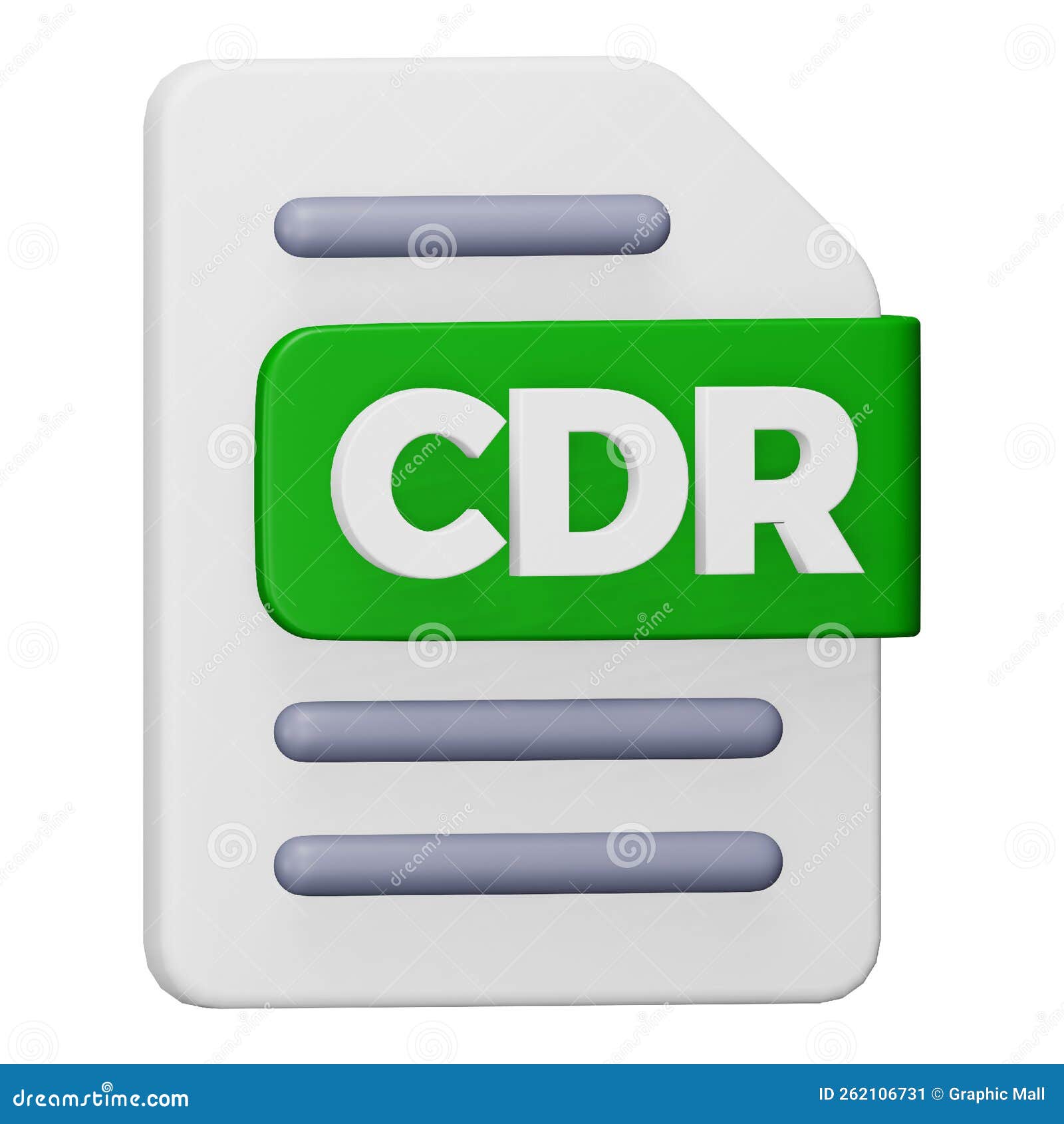 Cdr File Format 3d Rendering Isometric Icon. Stock Vector ...