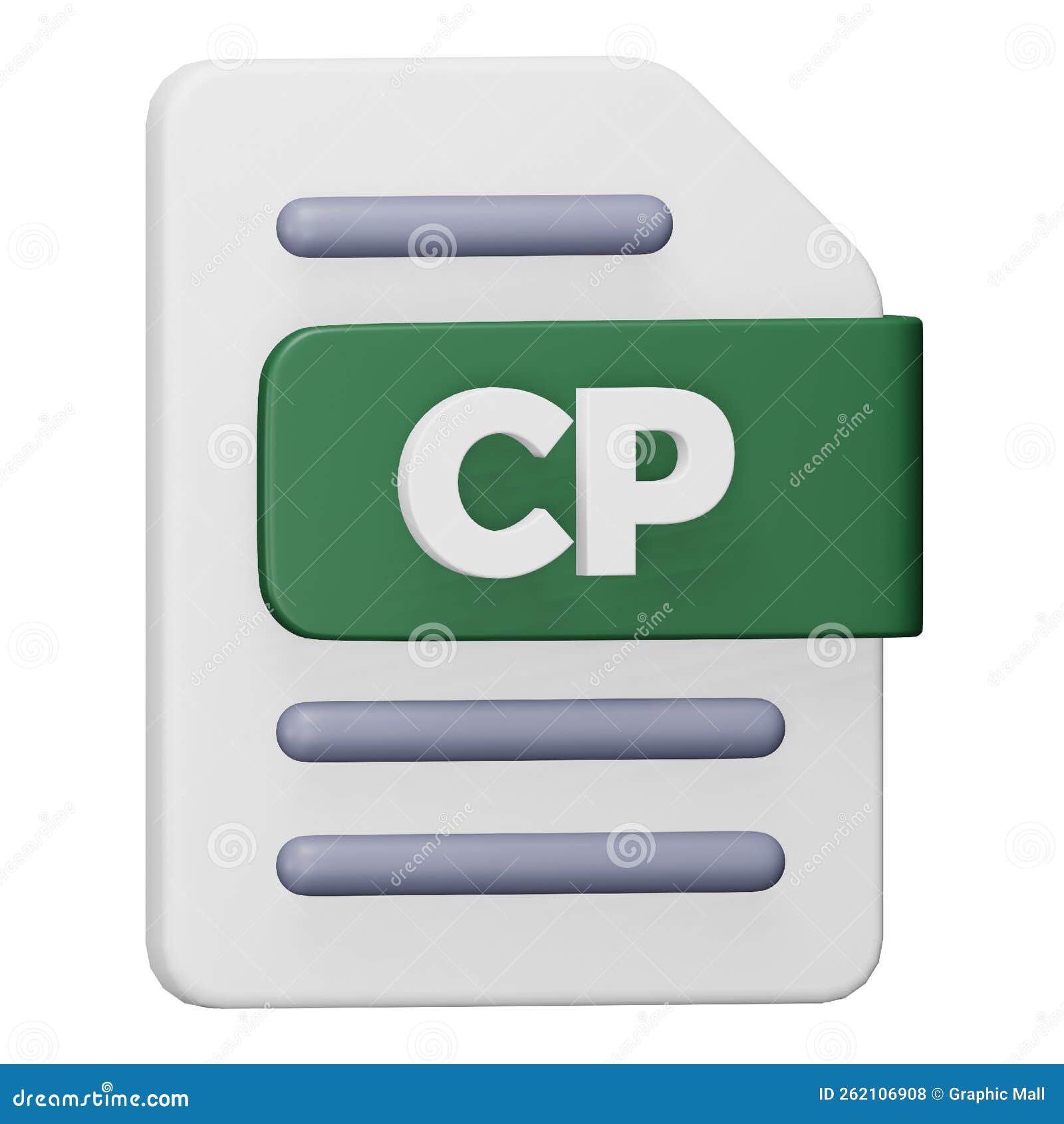 Cp File Format 3d Rendering Isometric Icon. Stock Vector - Illustration ...