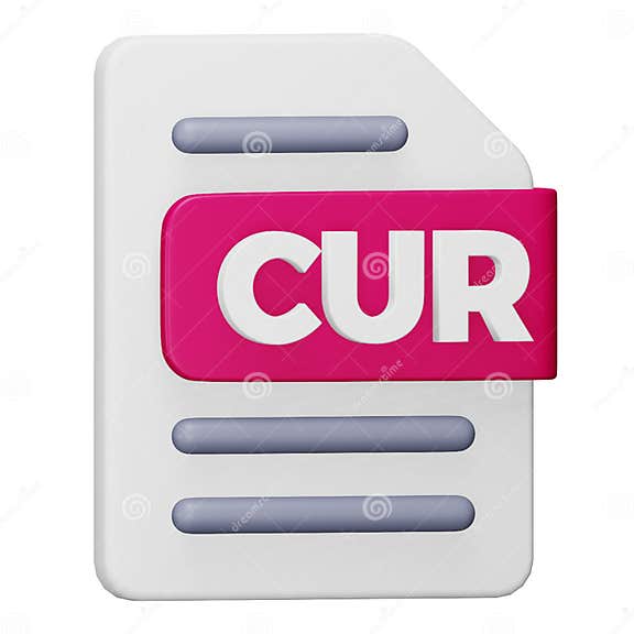 Cur File Format 3d Rendering Isometric Icon. Stock Vector ...