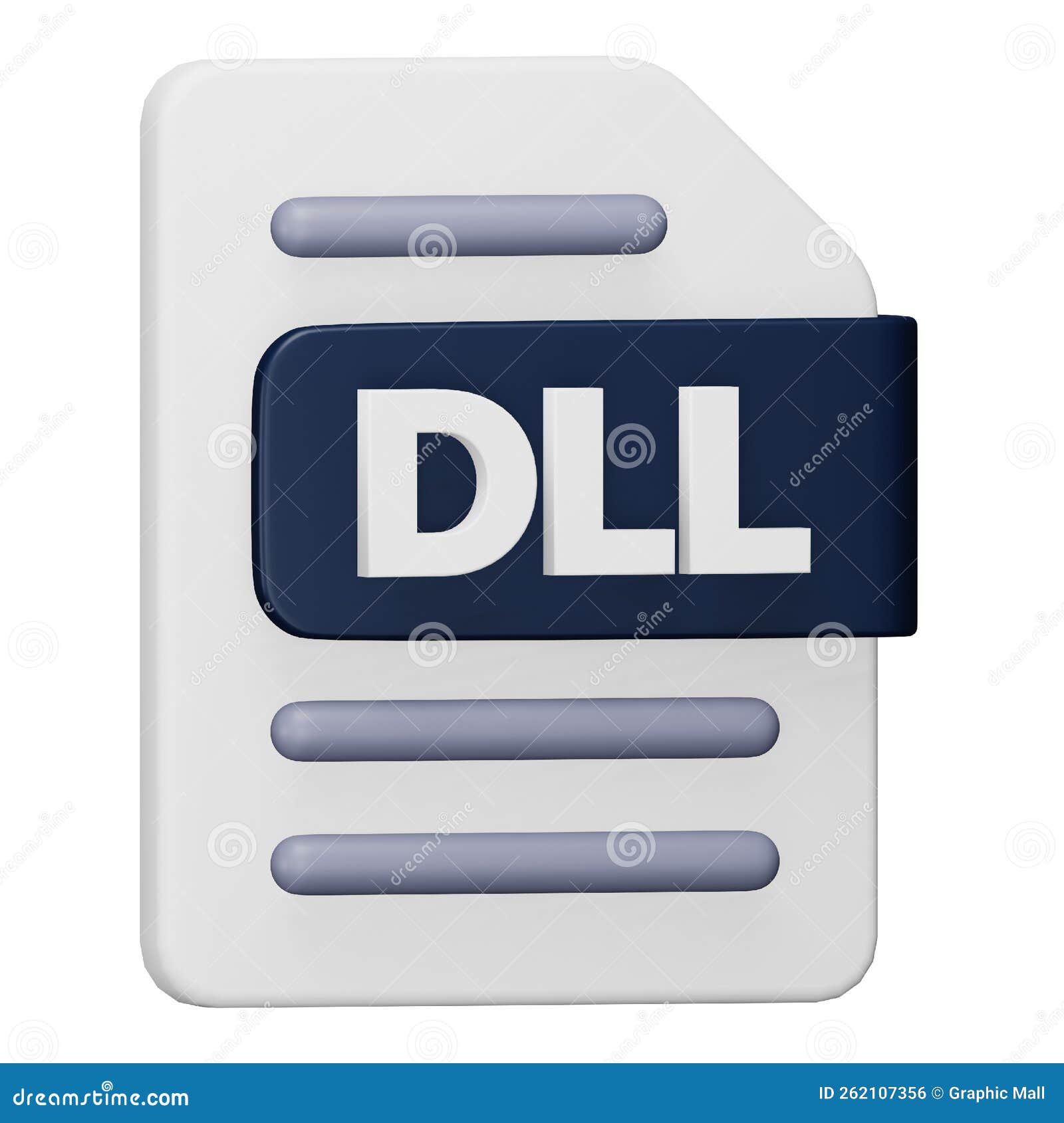 Dll File Format 3d Rendering Isometric Icon. Stock Vector ...