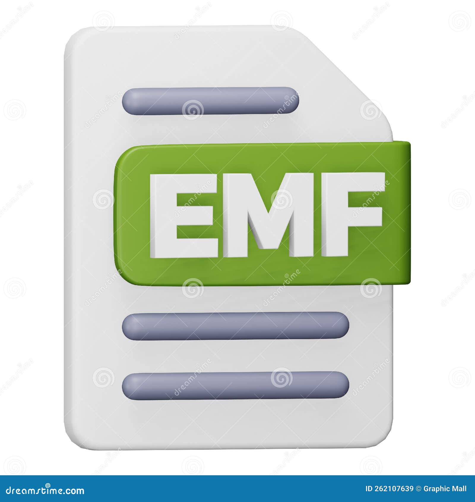 Emf File Format 3d Rendering Isometric Icon. Stock Vector ...