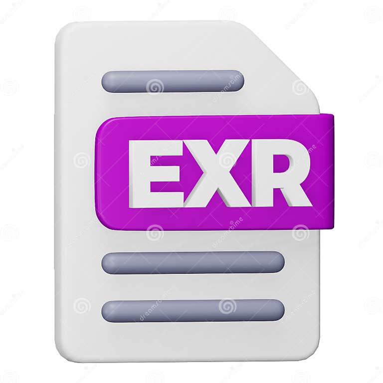 Exr File Format 3d Rendering Isometric Icon. Stock Vector ...