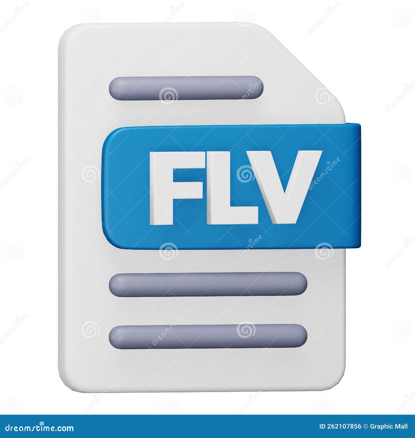 Flv File Format 3d Rendering Isometric Icon. Stock Vector ...