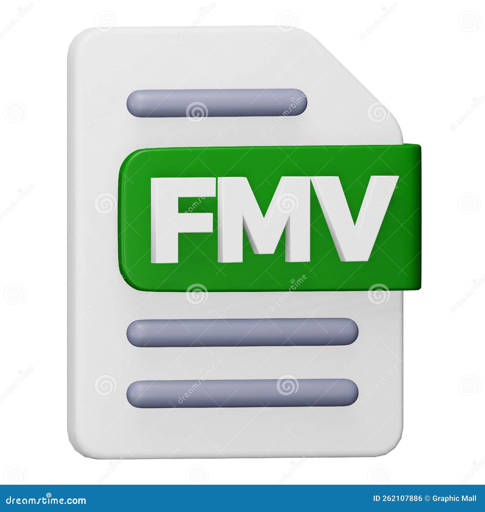 Fmv File Format 3d Rendering Isometric Icon. Stock Vector ...