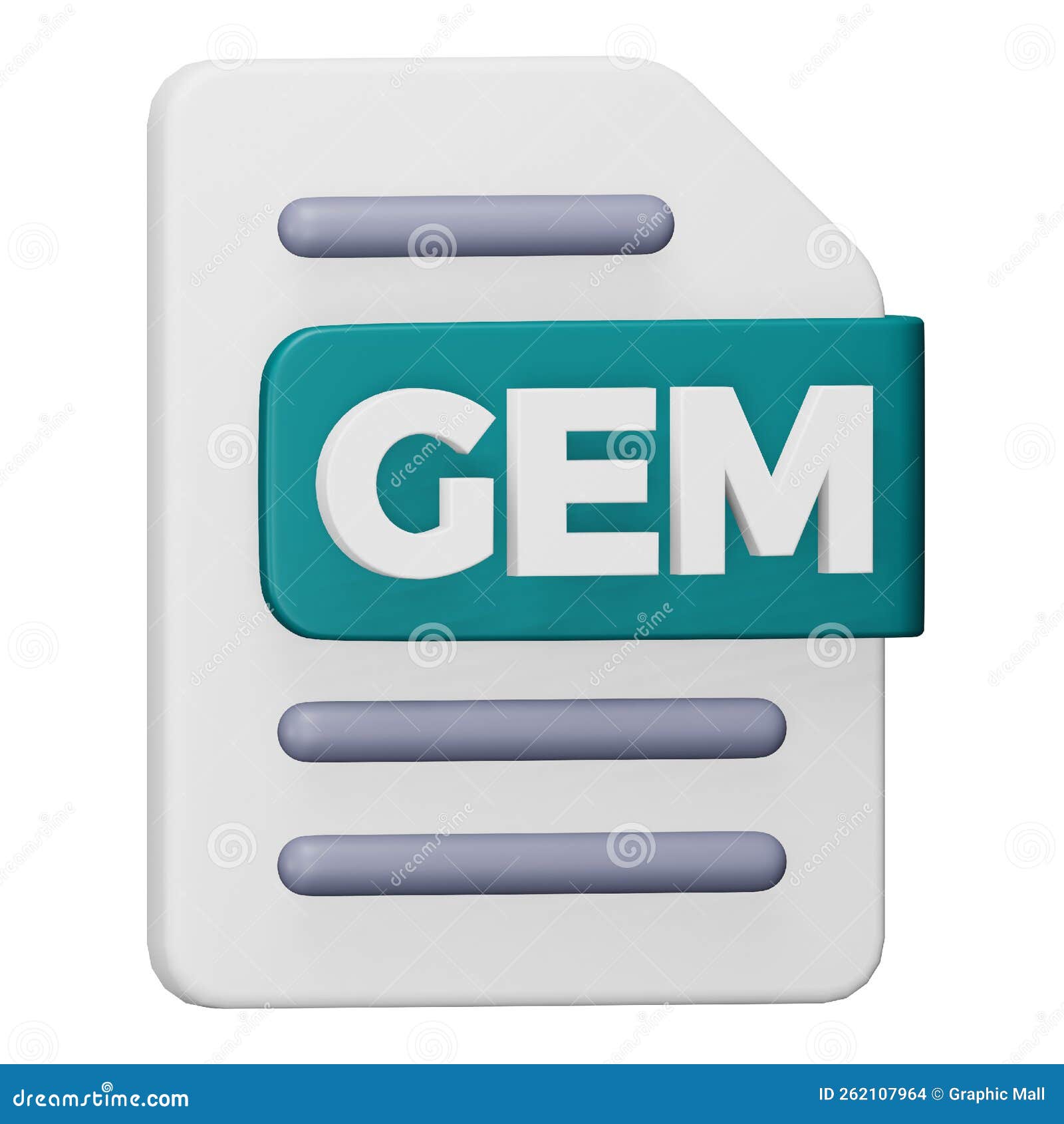 Gem File Format 3d Rendering Isometric Icon. Stock Vector ...
