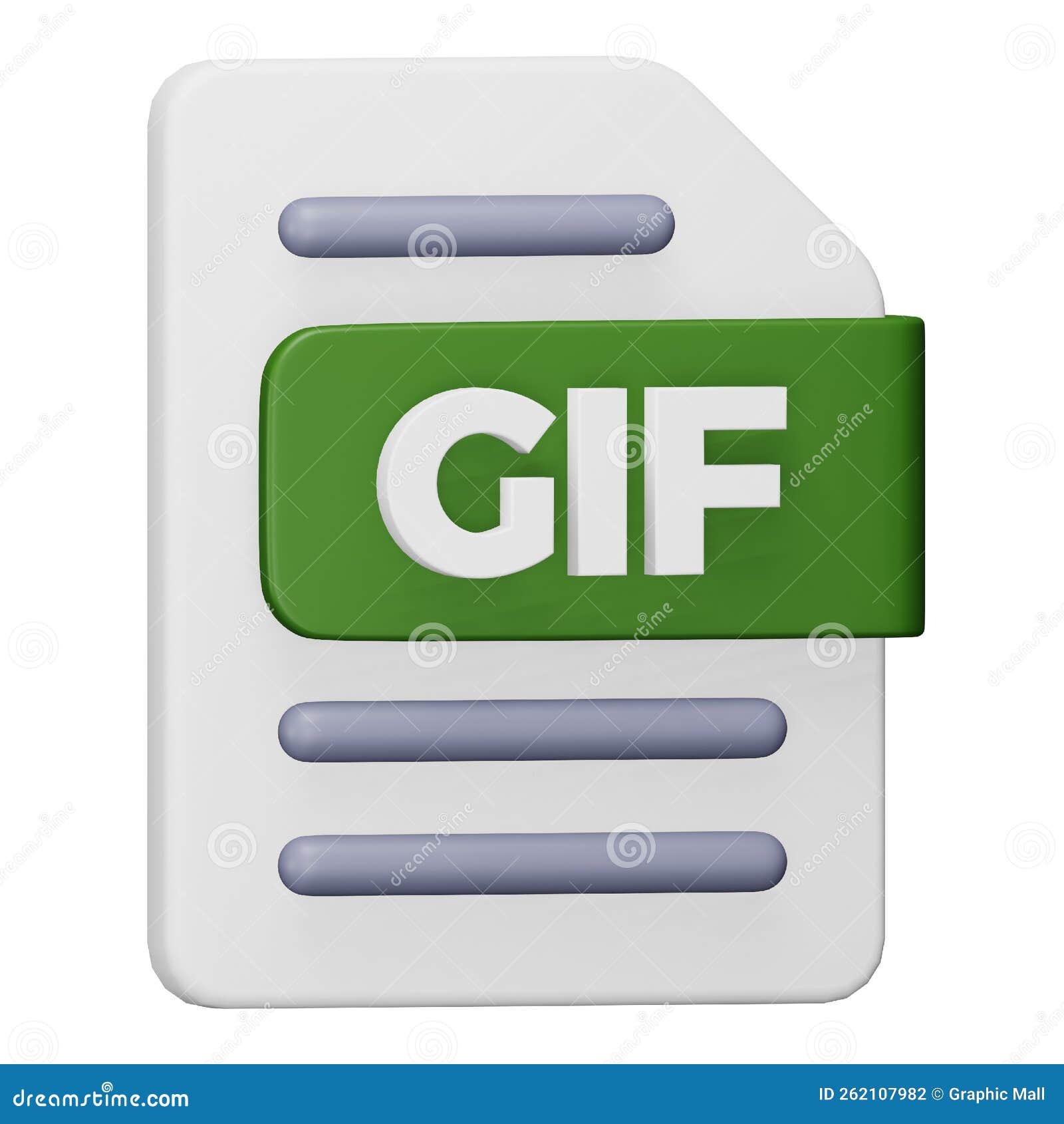 Gif File Format 3d Rendering Isometric Icon. Stock Vector ...
