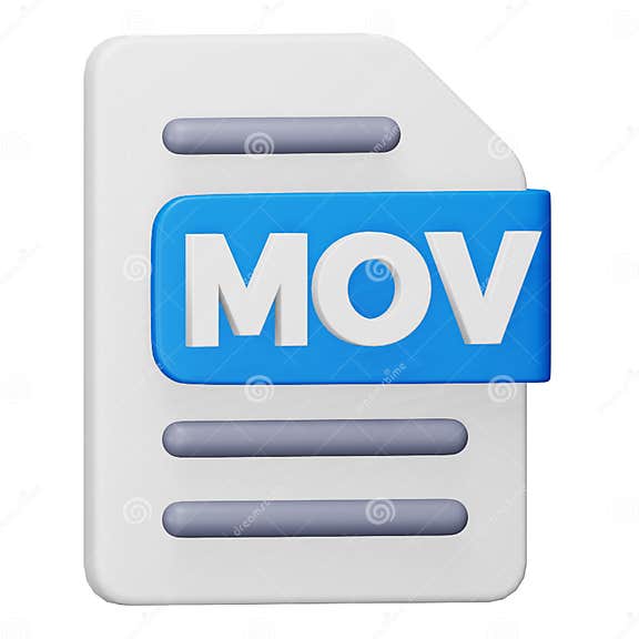 Mov File Format 3d Rendering Isometric Icon. Stock Vector ...