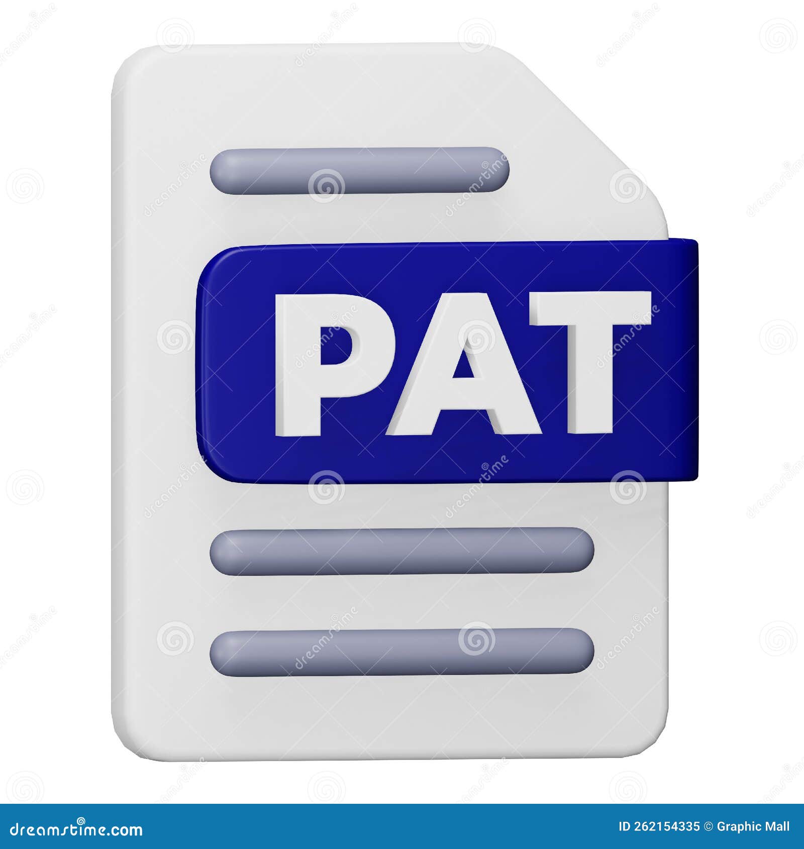 Pat File Format 3d Rendering Isometric Icon. Stock Vector ...