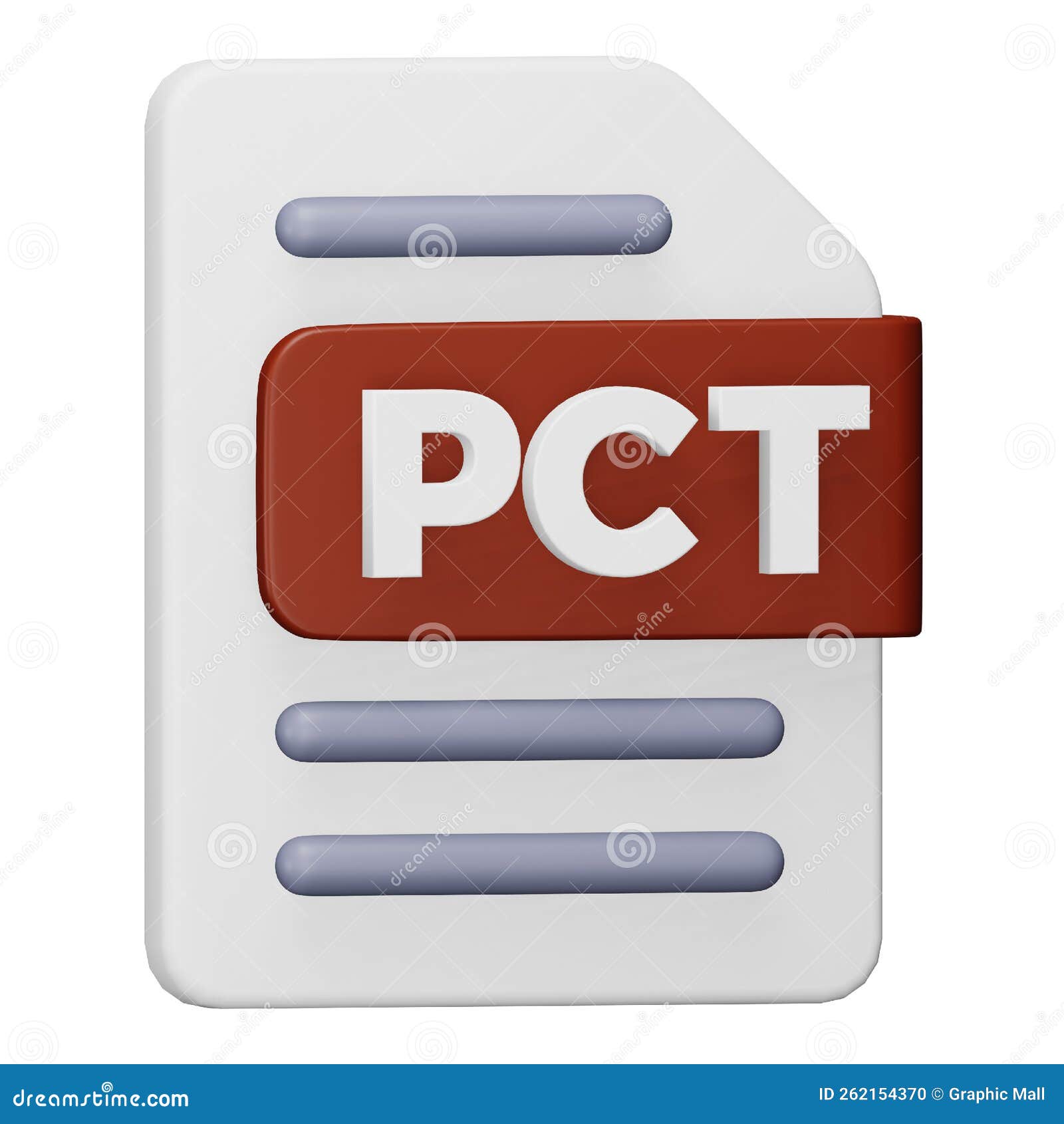 Pct File Format 3d Rendering Isometric Icon. Stock Vector ...