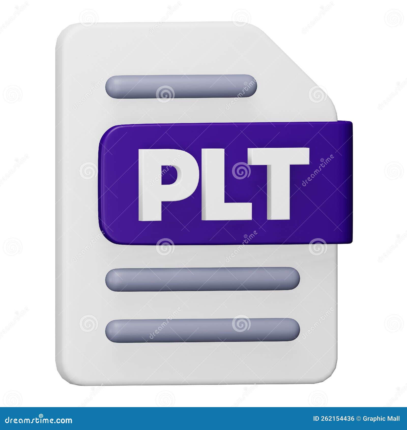 Plt File Format 3d Rendering Isometric Icon. Stock Vector ...
