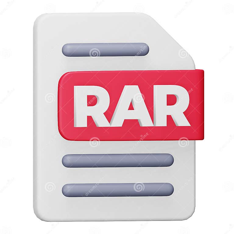 Rar File Format 3d Rendering Isometric Icon. Stock Vector ...