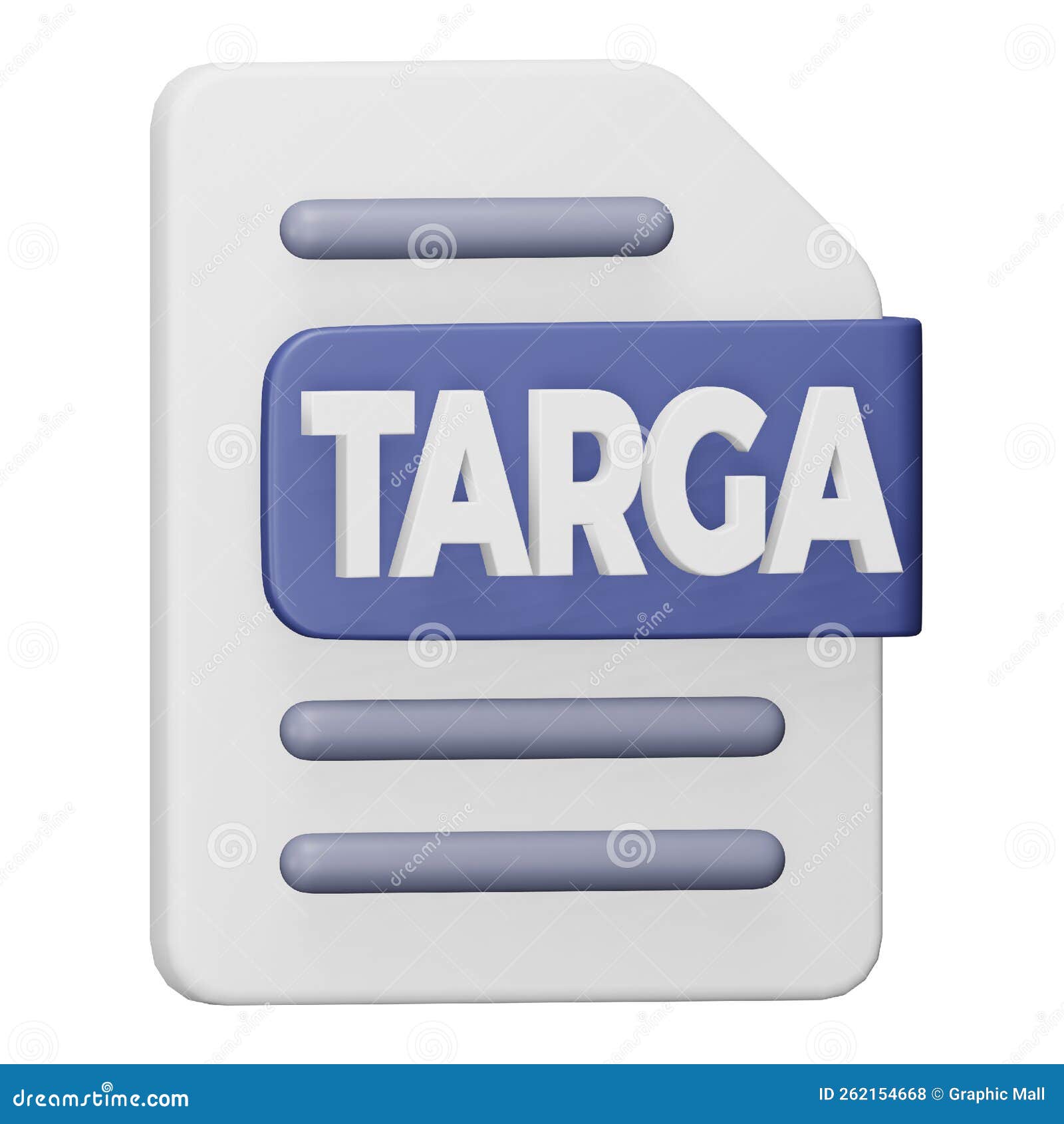 Targa File Format 3d Rendering Isometric Icon. Stock Vector ...