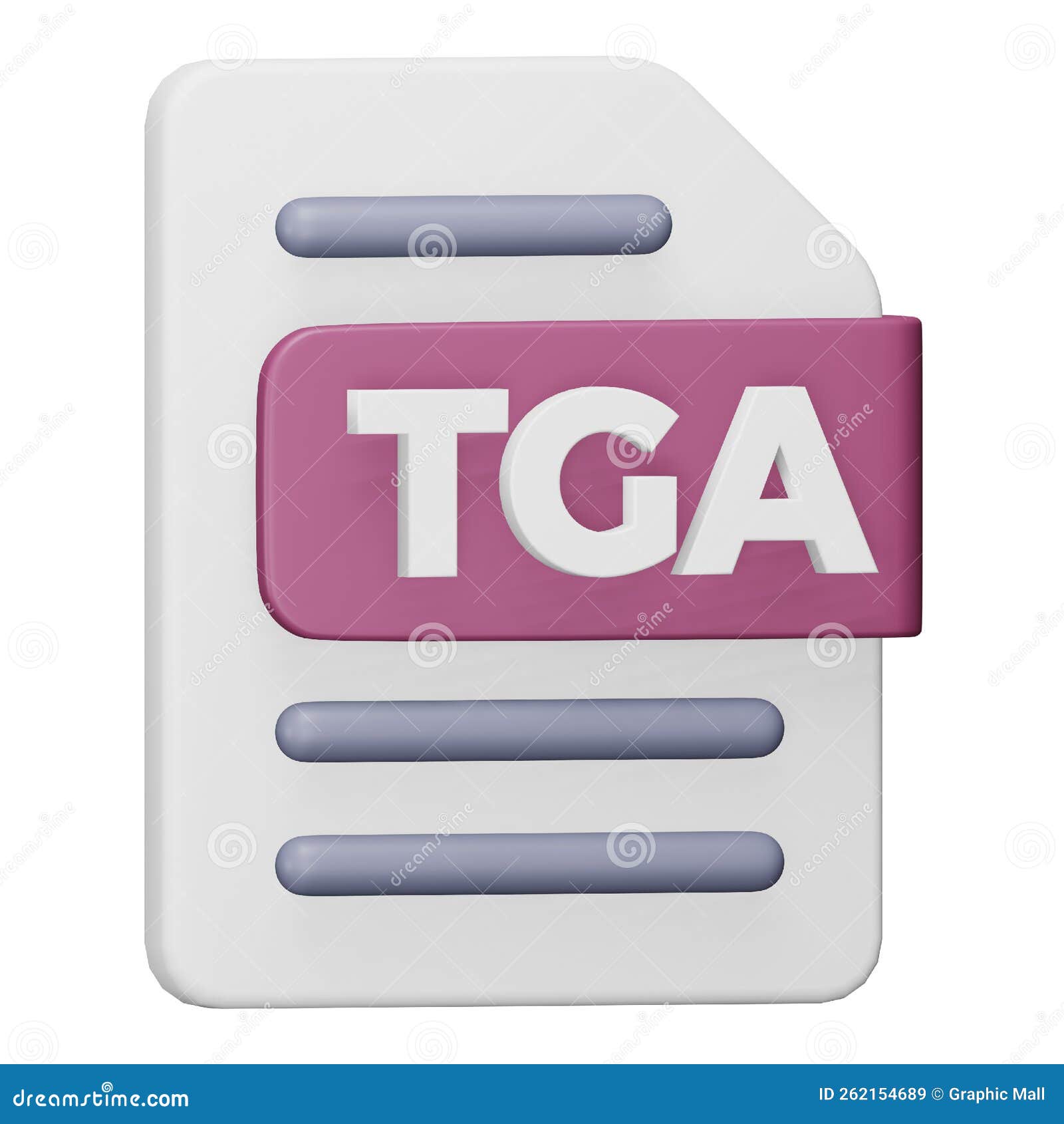 Tga File Format 3d Rendering Isometric Icon. Stock Vector ...