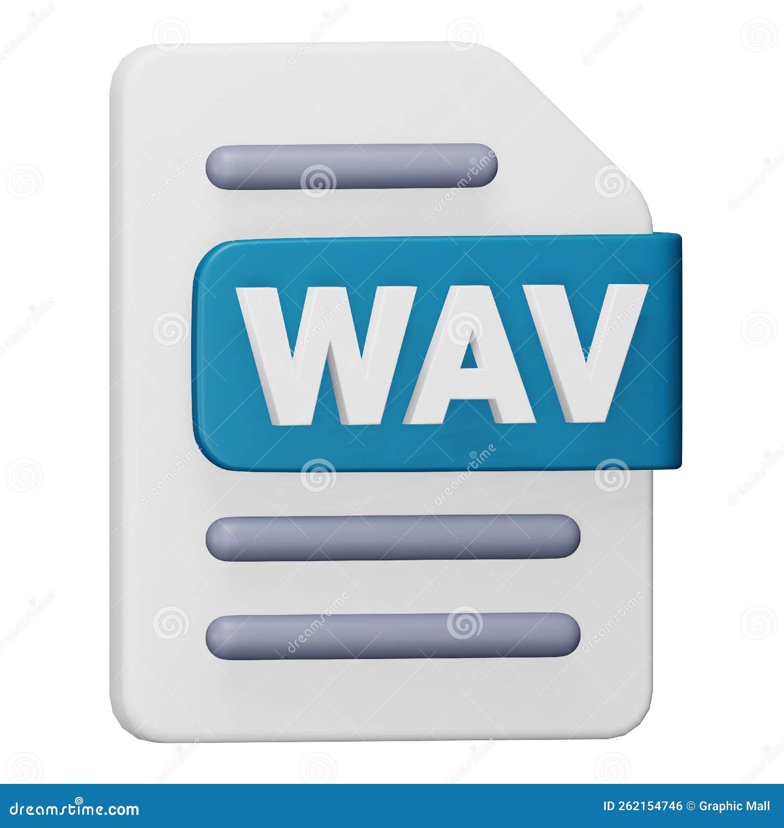 Wav File Format 3d Rendering Isometric Icon. Stock Vector ...