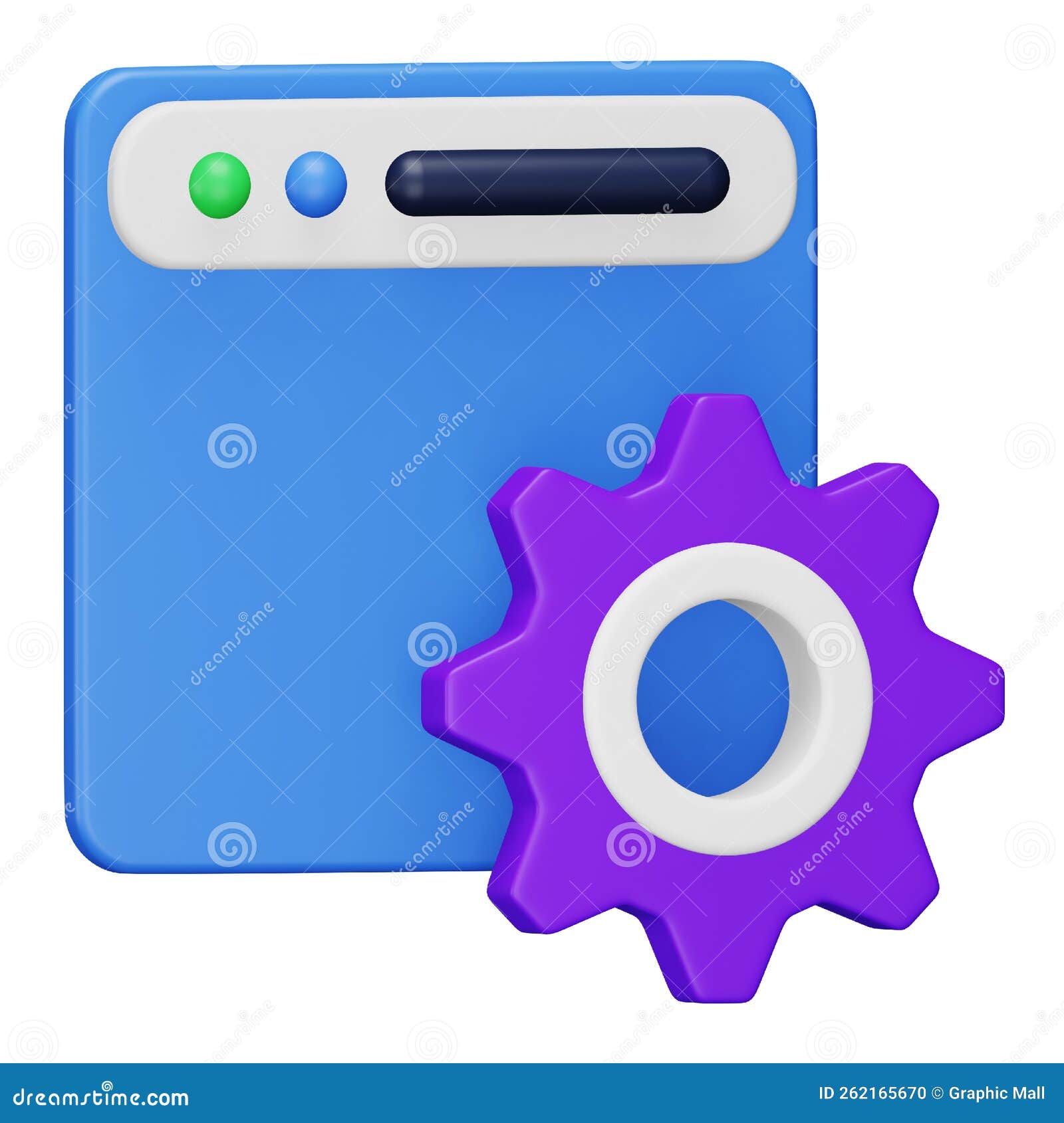 Browser 3d Rendering Isometric Icon. Stock Vector - Illustration of ...