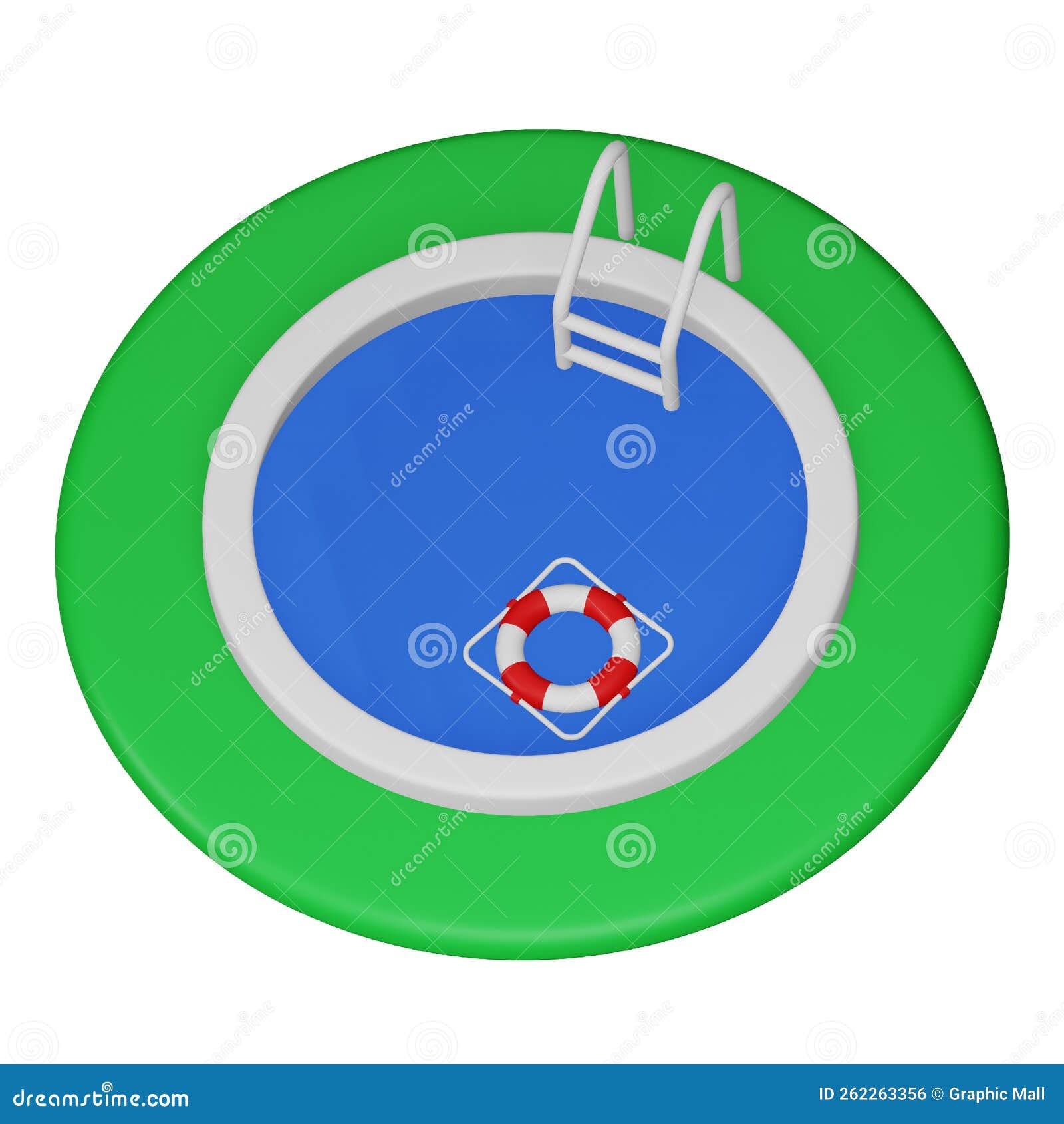 Swimming Pool 3d Rendering Isometric Icon. Stock Vector - Illustration ...
