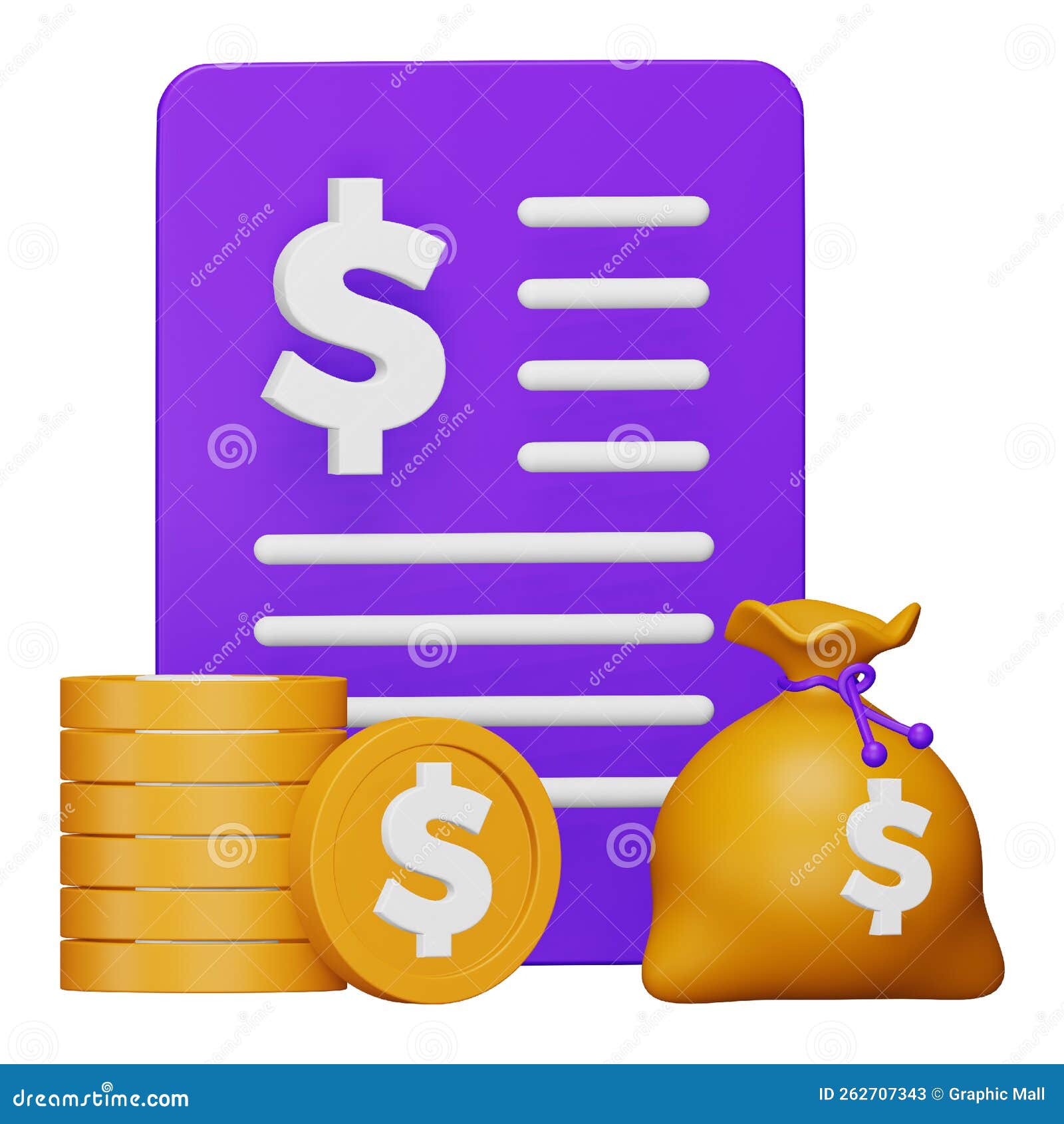 Accounts Receivable 3d Rendering Isometric Icon. Stock Vector ...