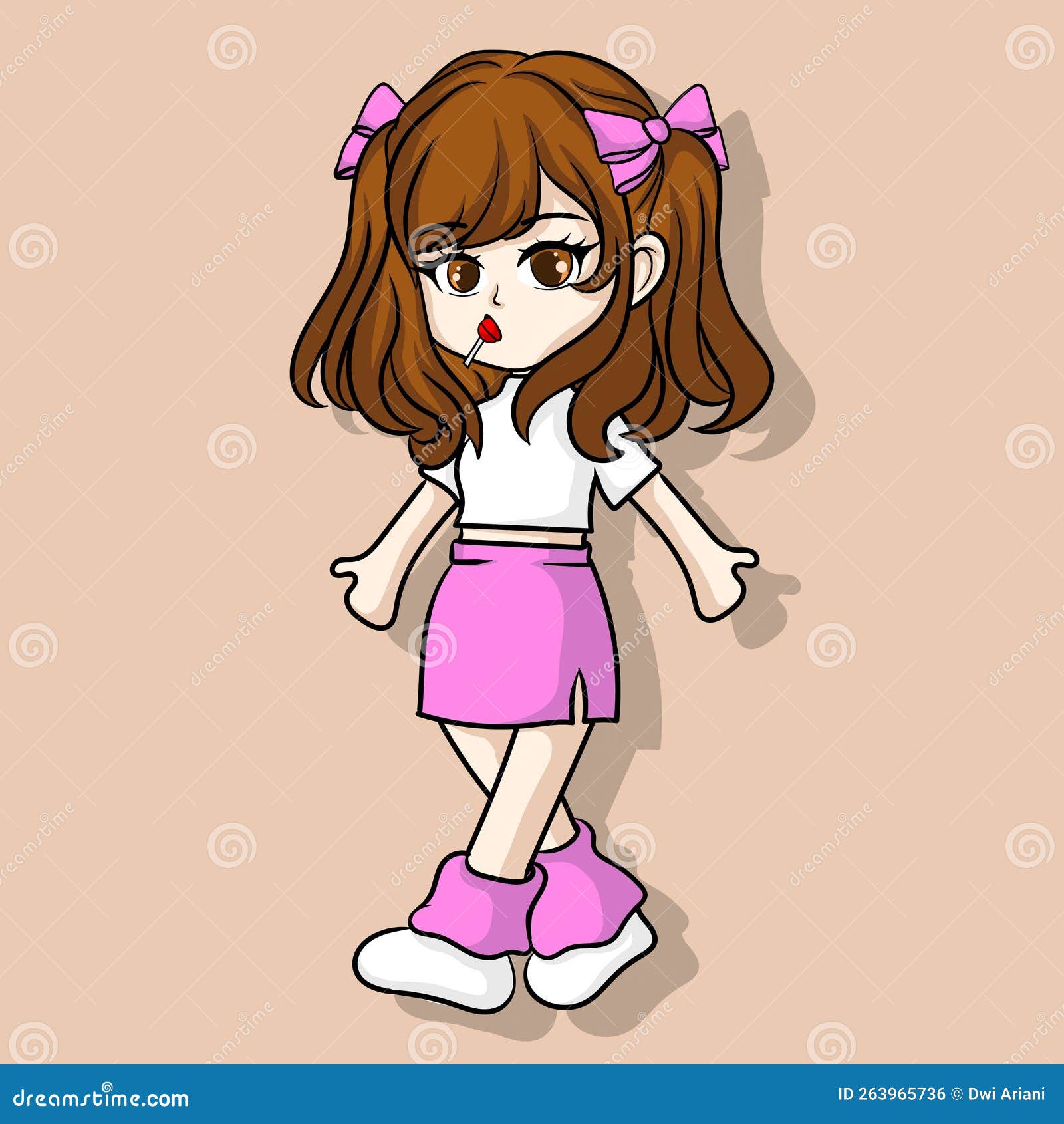 Vector Chibi Astronaut Nasa With Blue Background. Isolated Vector ...