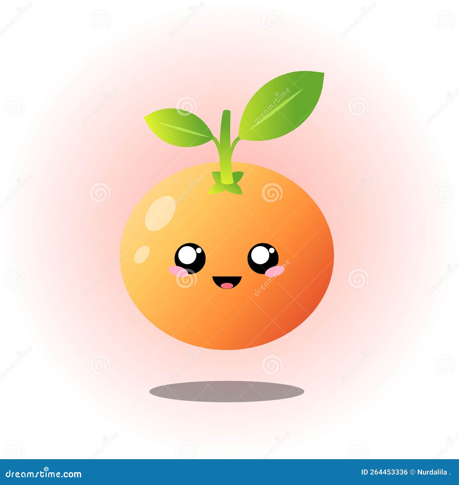 Cute Orange Charakter. Smile Face. Gradient Art Illustration Stock ...